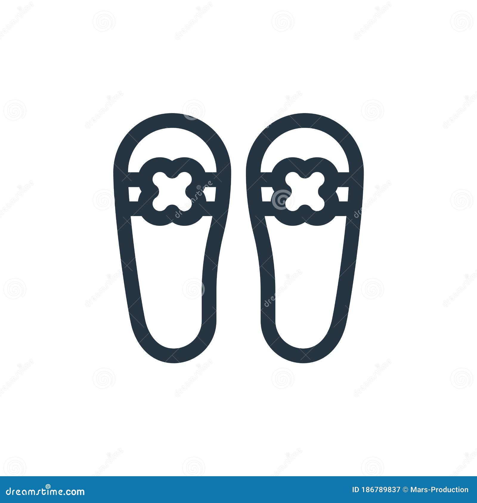 Slippers Vector Icon. Slippers Editable Stroke. Slippers Linear Symbol ...