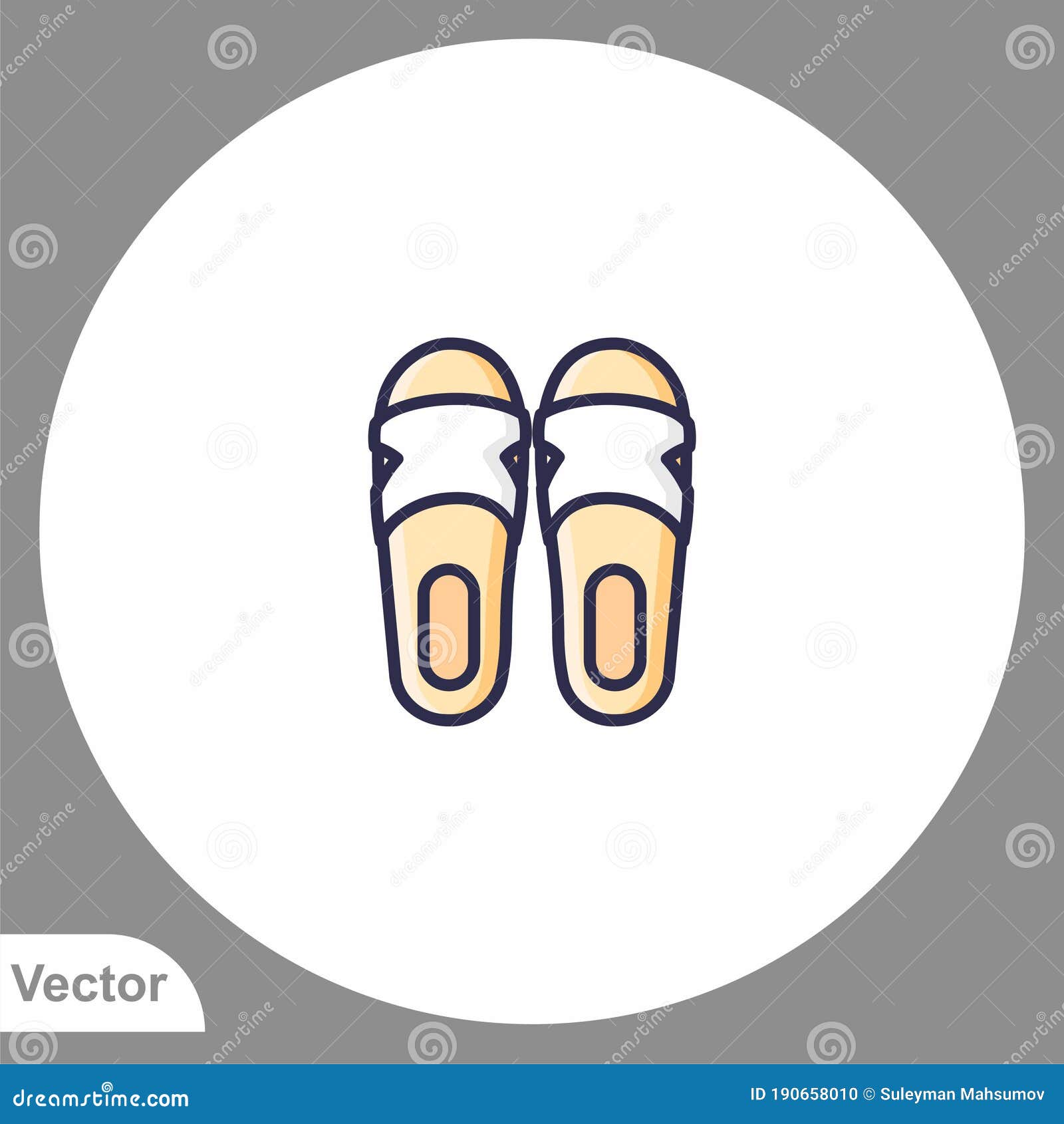 Slippers Vector Icon Sign Symbol Stock Vector - Illustration of beauty ...
