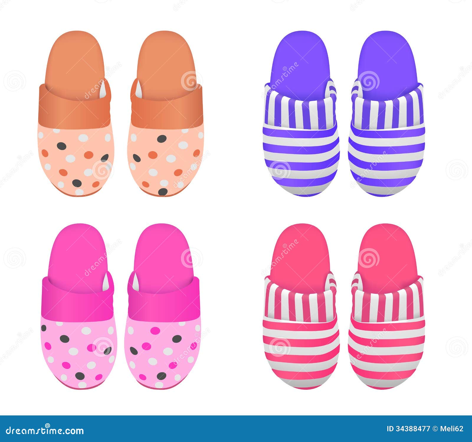 Slippers stock vector. Illustration of pair, soft, isolated - 34388477