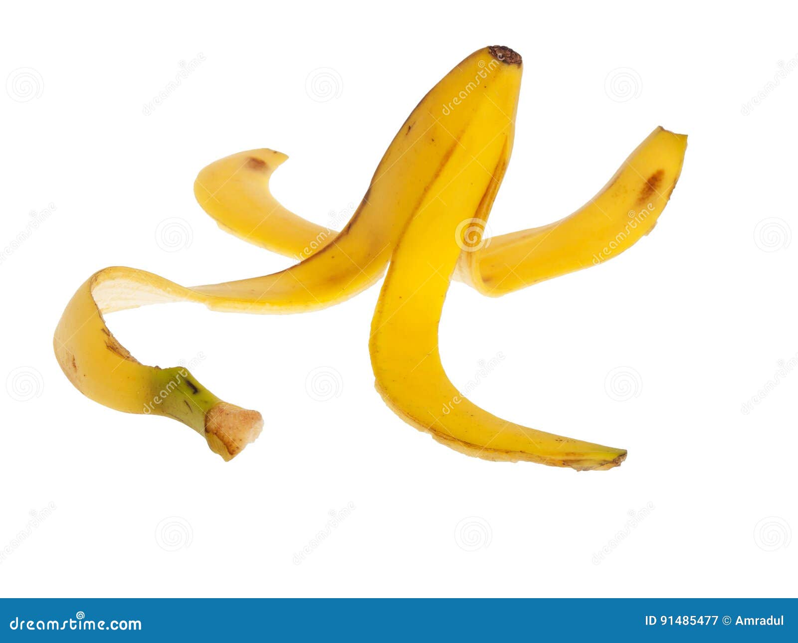Slippery Banana Skin on a White Background Stock Image - Image of ...