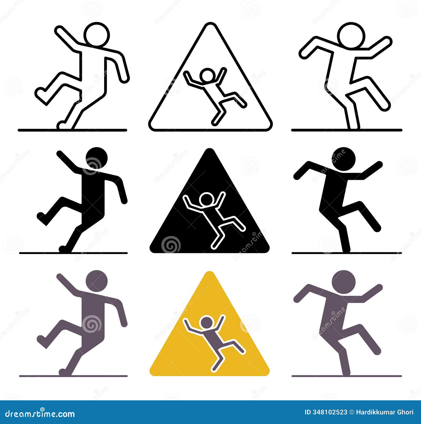 Slippery floor icon vector stock illustration. Illustration of accident ...