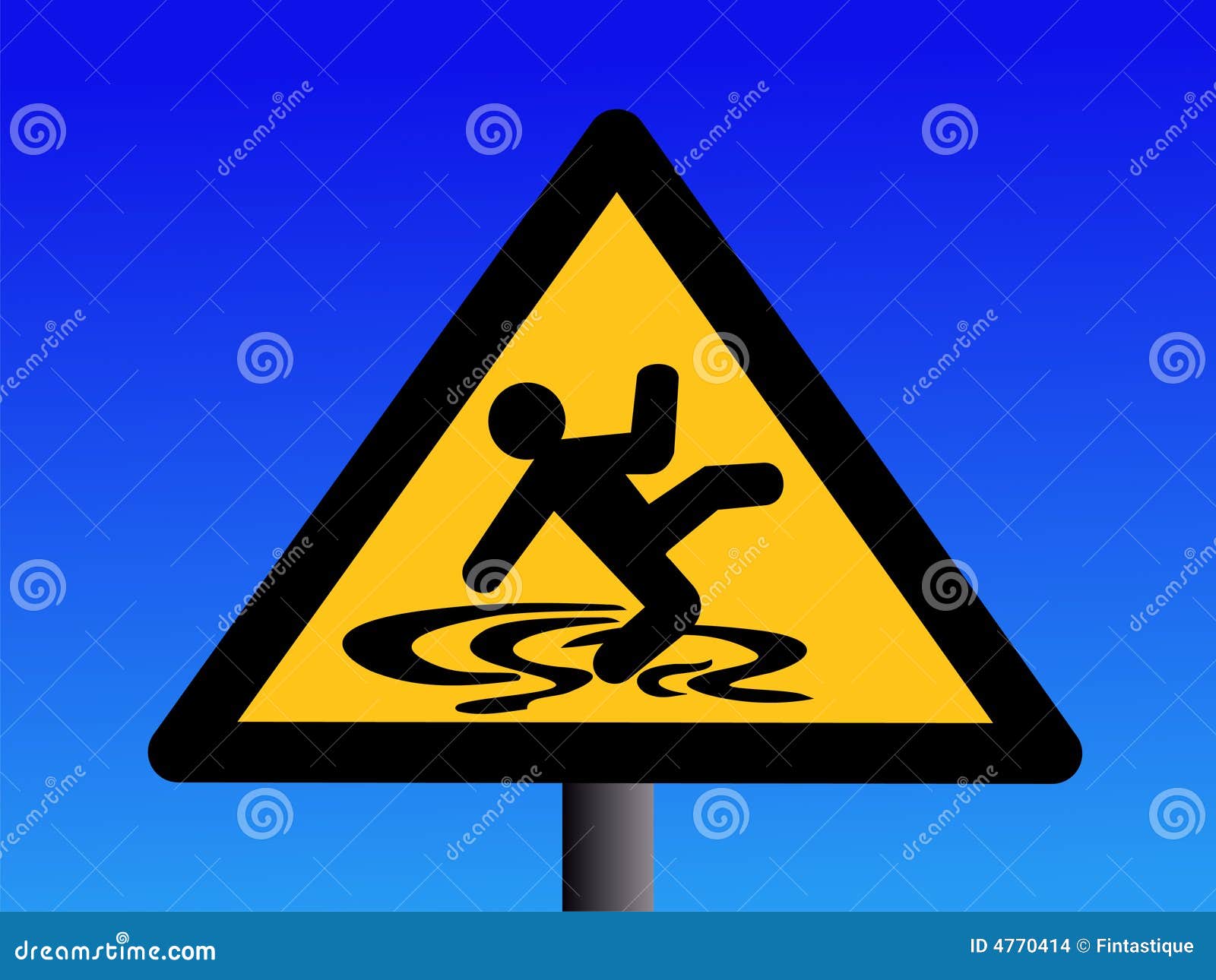 Slippery floor sign stock vector. Illustration of caution - 4770414
