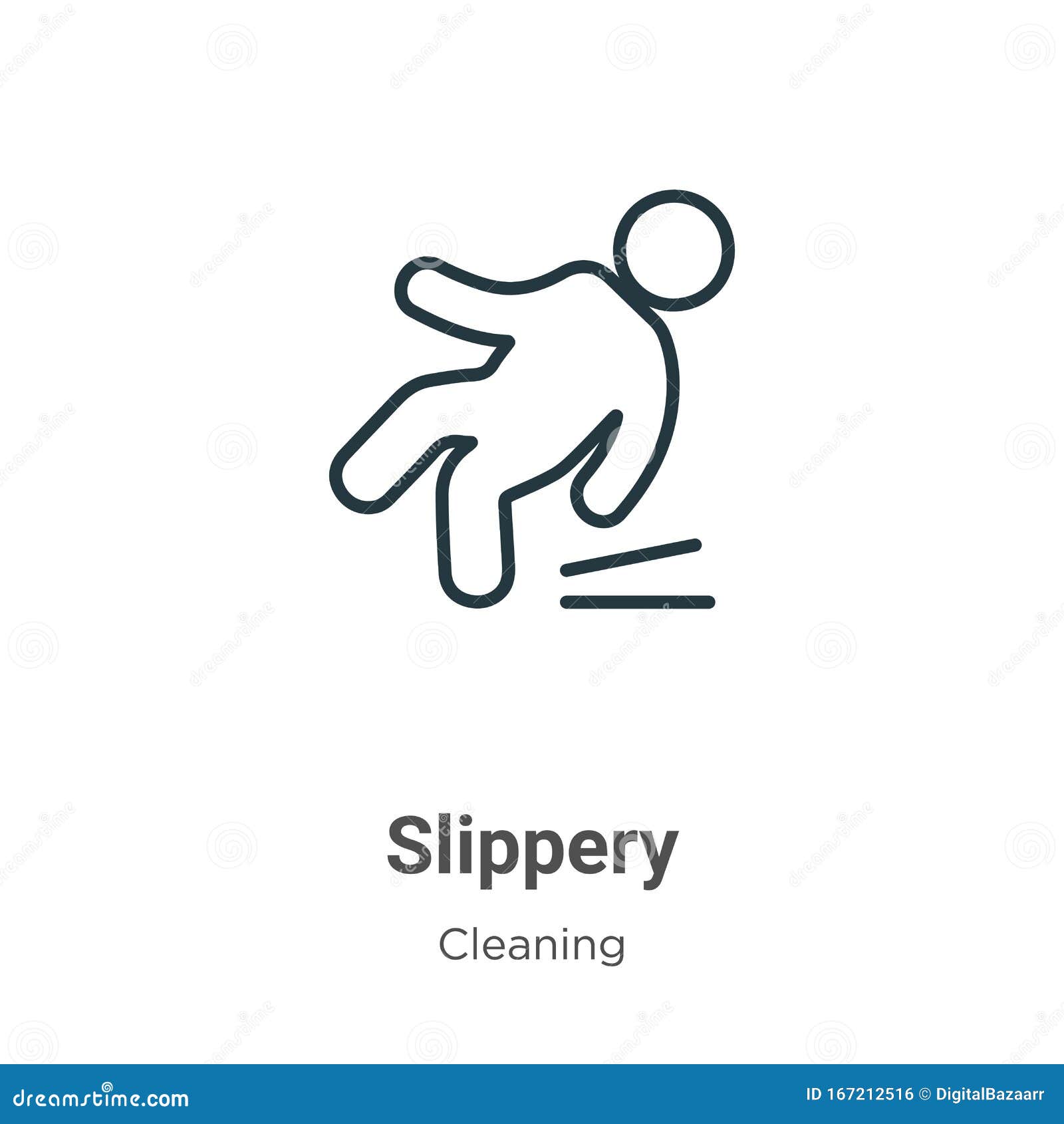Slippery Outline Vector Icon. Thin Line Black Slippery Icon, Flat ...