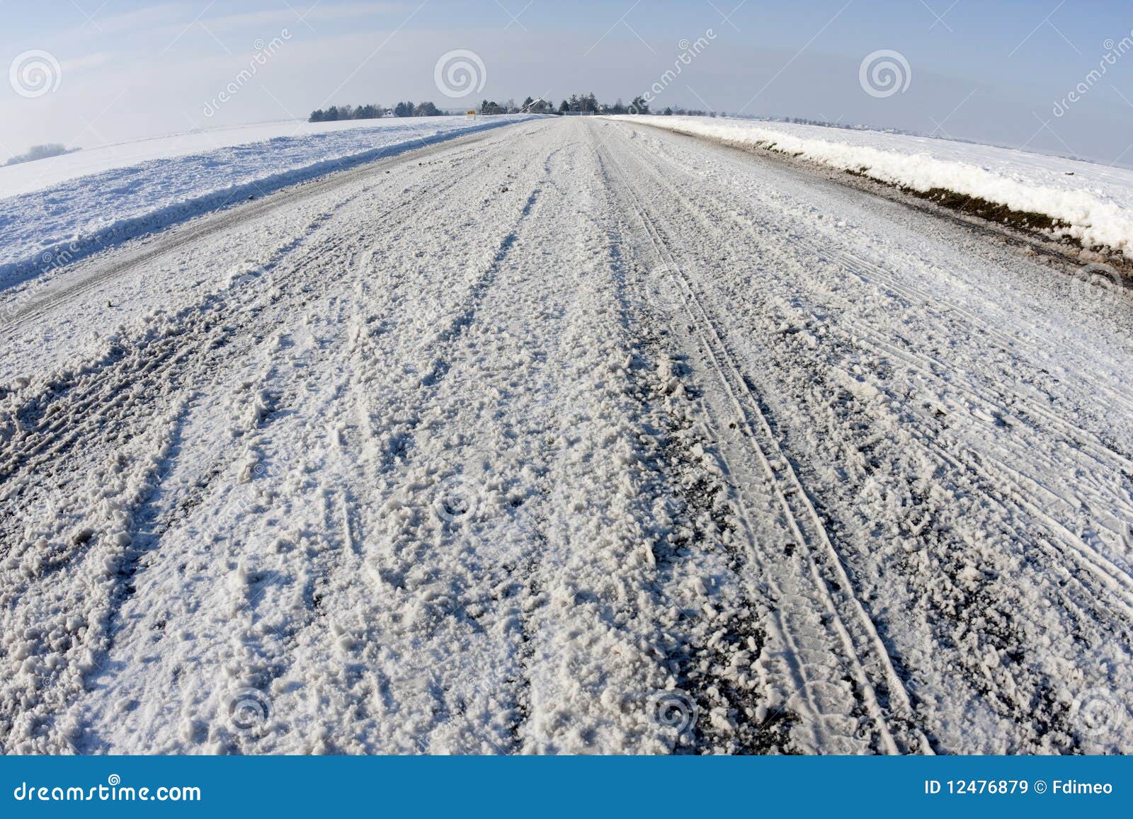 Slippery road stock image. Image of danger, horizon, winter - 12476879