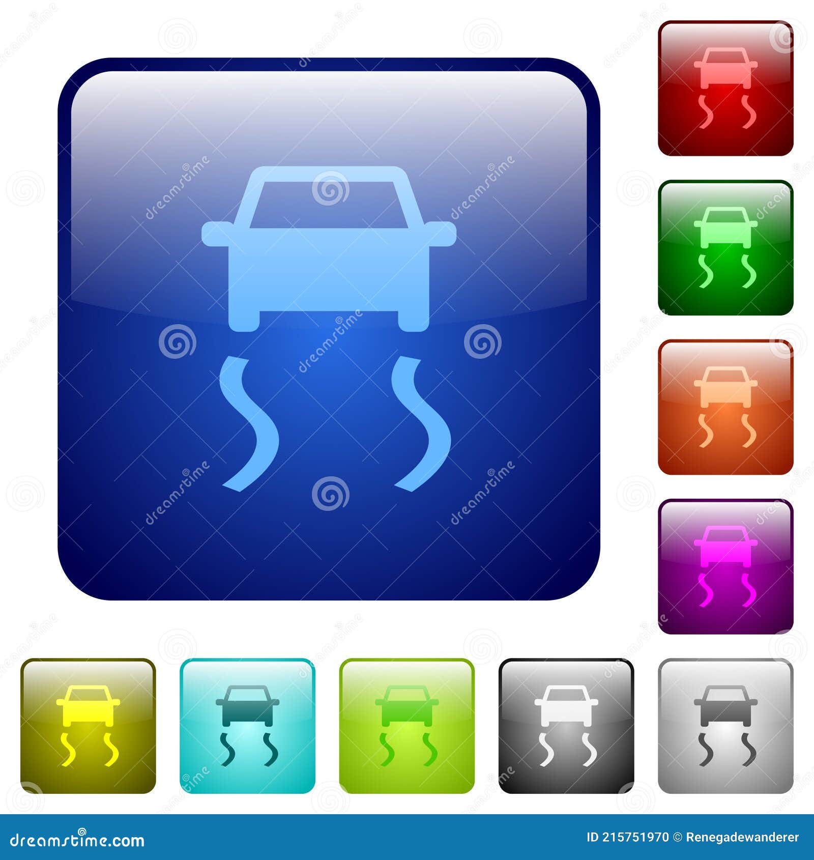 Slippery Road Dashboard Indicator Color Square Buttons Stock Vector ... Slippery Road Dashboard Indicator Color Square Buttons Stock Vector ...