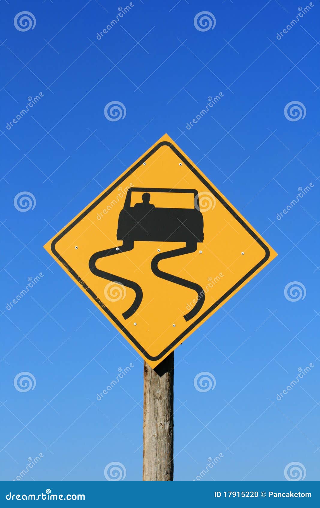 Slippery road sign stock photo. Image of skid, slide - 17915220