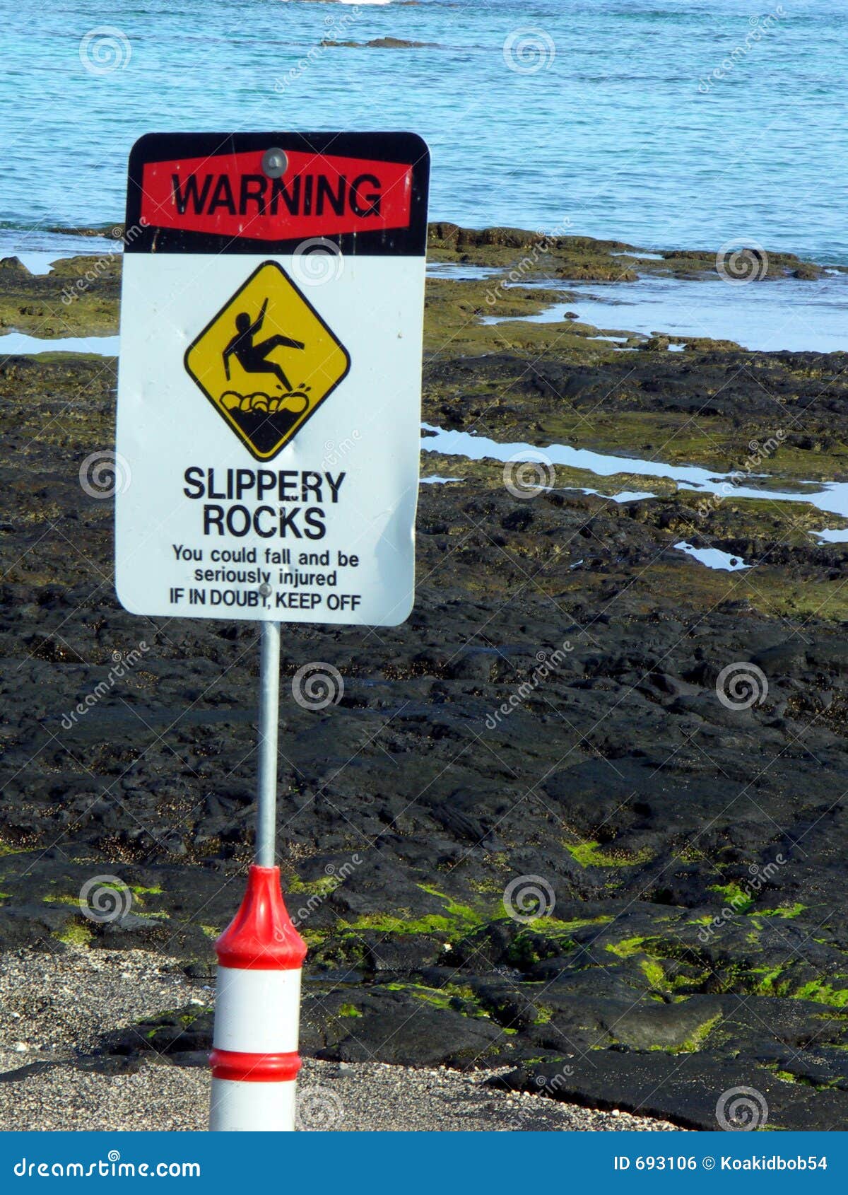 Slippery Rocks Sign stock photo. Image of signs, danger - 693106