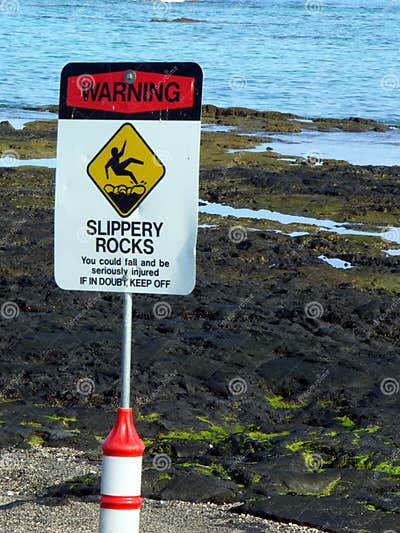Slippery Rocks Sign stock photo. Image of signs, danger - 693106