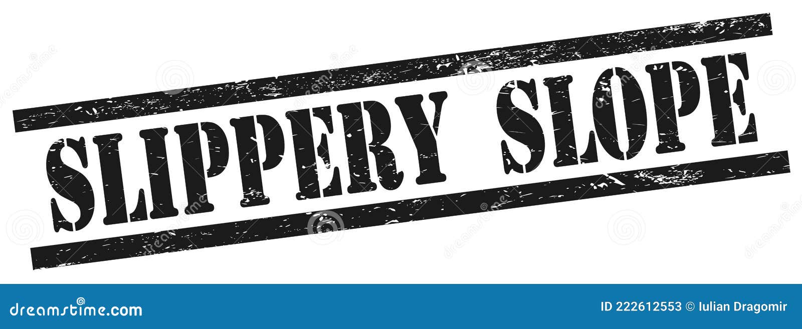 SLIPPERY SLOPE Text on Black Grungy Rectangle Stamp Stock Illustration ...