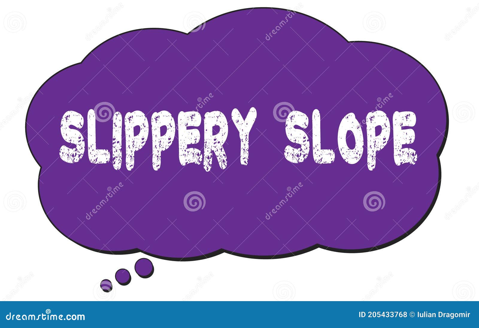 SLIPPERY SLOPE Text Written on a Violet Thought Bubble Stock ...