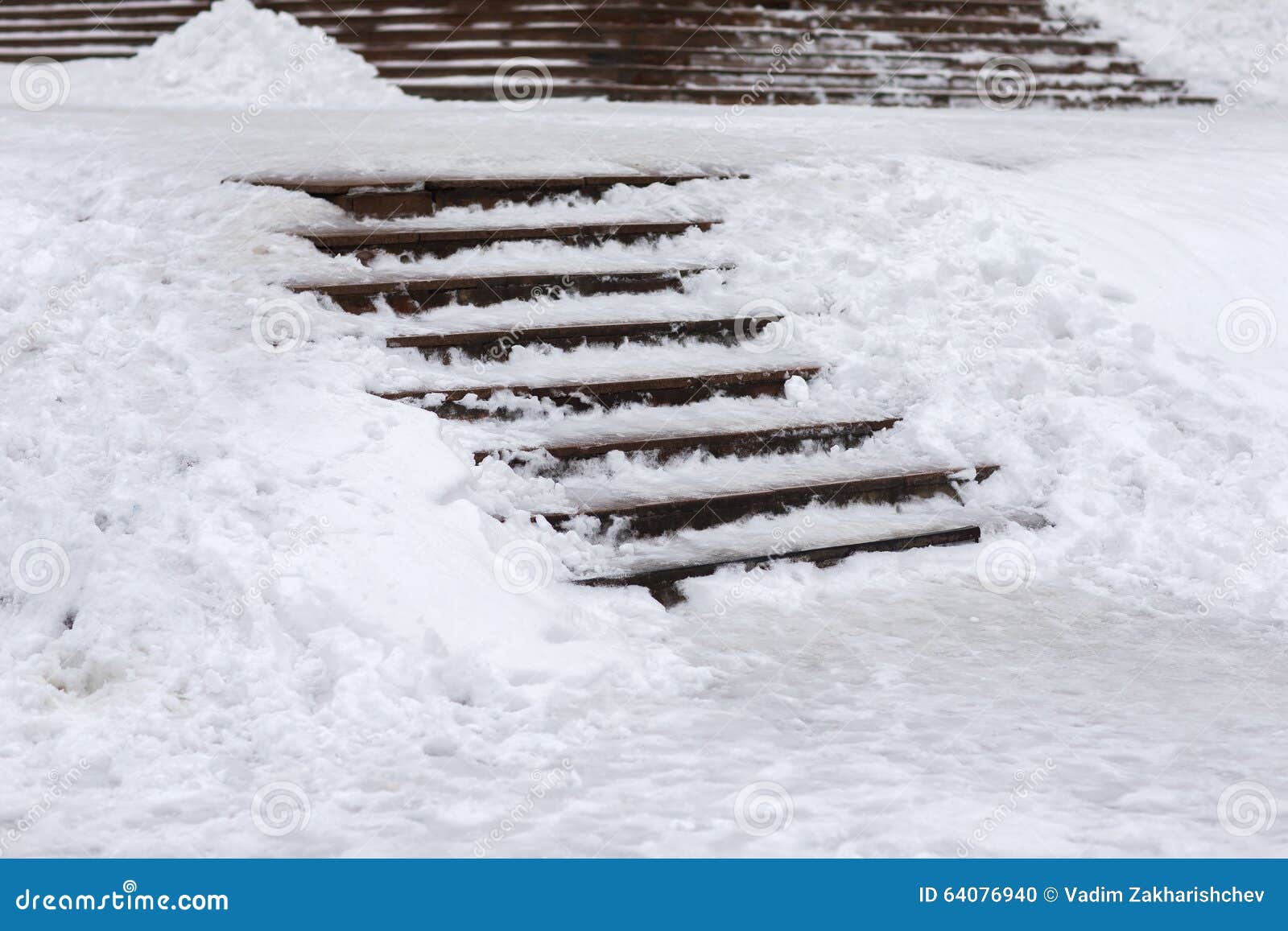 Slippery Stairs winter stock photo. Image of outdoors - 64076940