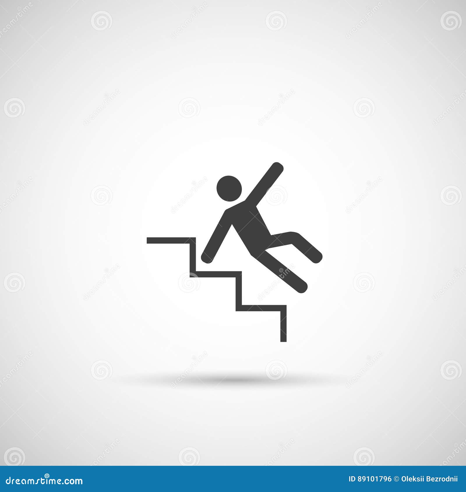 Slippery Steps Icon. Man Falling on Stairs Stock Vector - Illustration ...