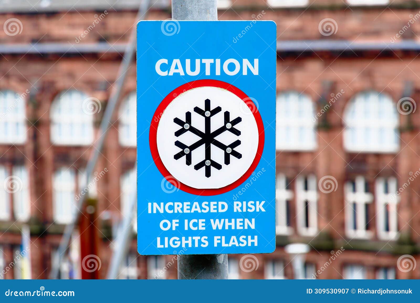 Slippery Surface Due To Ice Caution Sign Stock Image - Image of safe ...