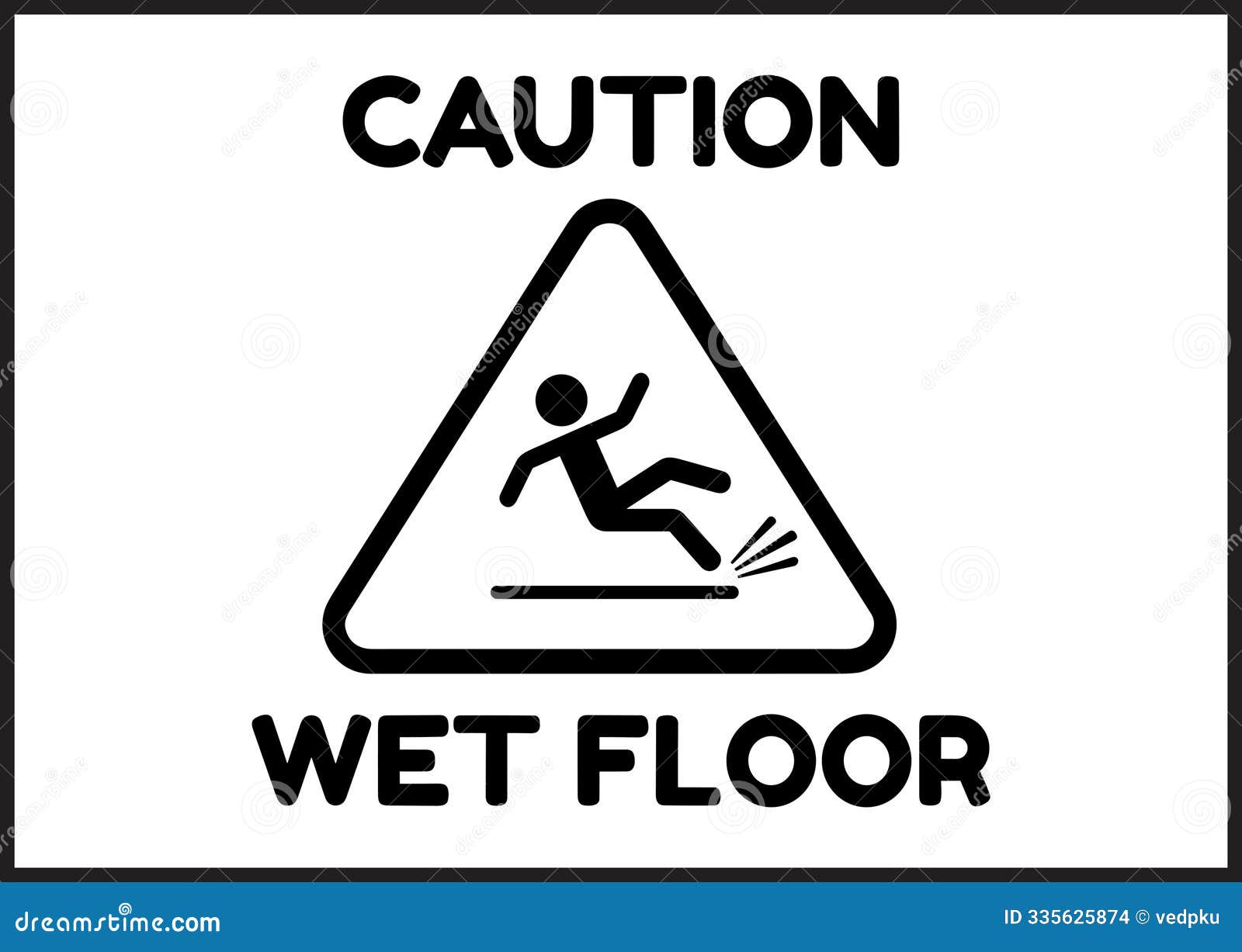 Slippery Surface Sign, Slippery Floor Warning Black, Wet Floor Sign ...