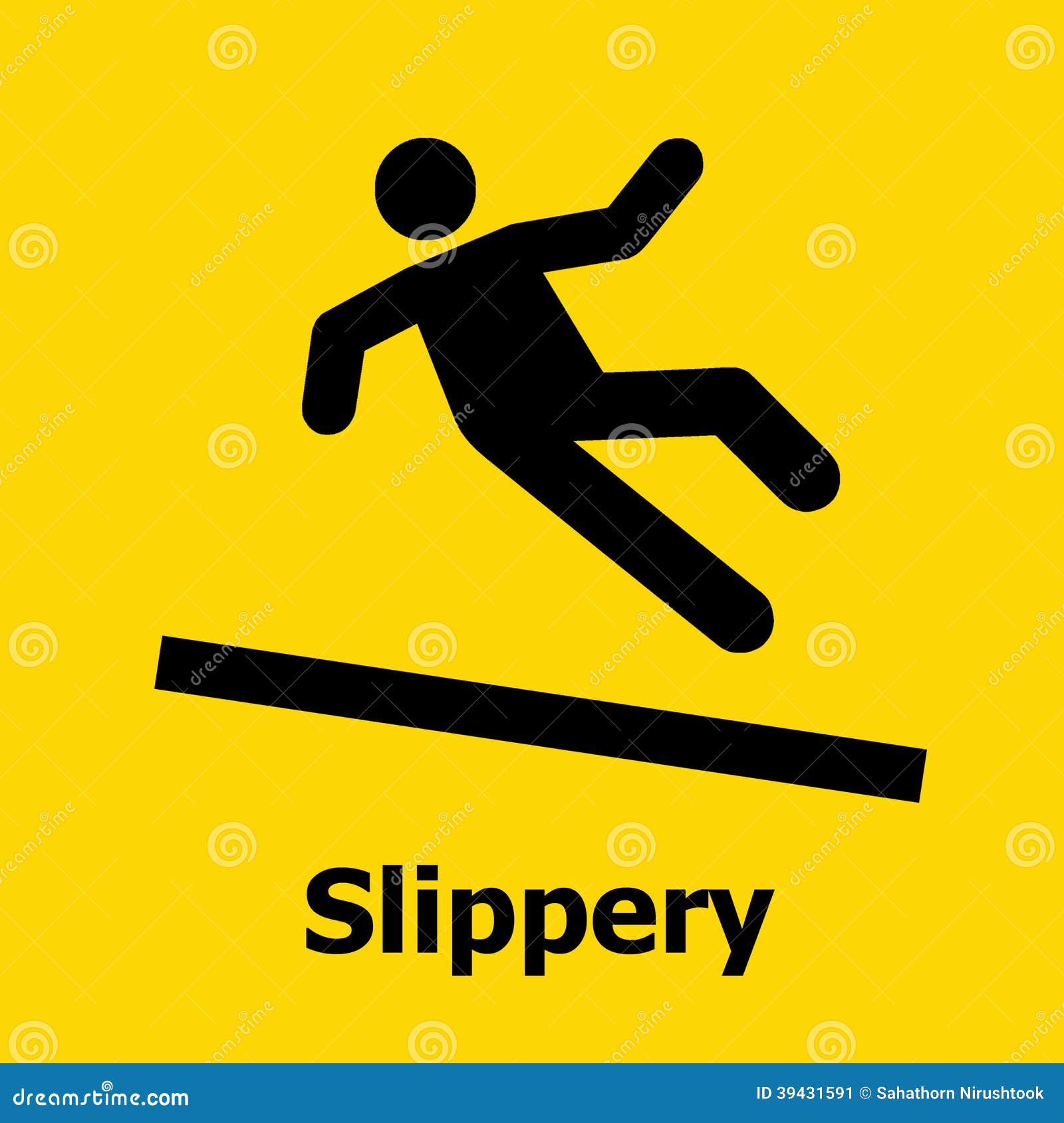Slippery Surface Hazard Symbol, Vector Illustration, Isolated On White ...