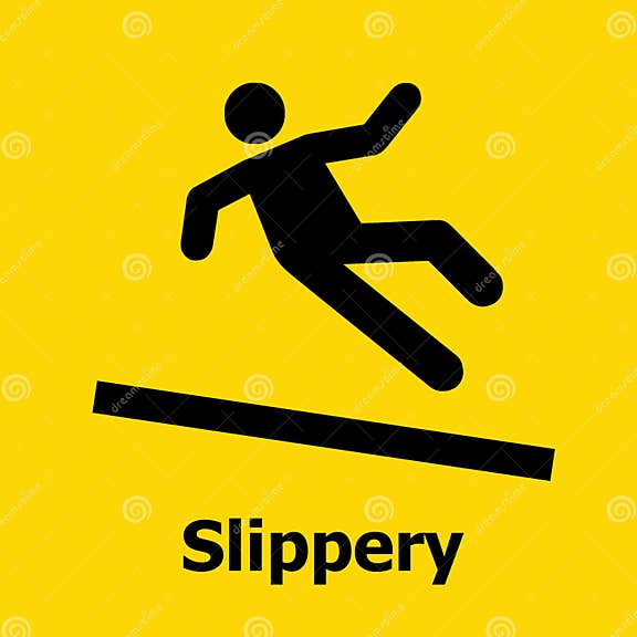 Slippery Surface Sign Using for Safety Stock Illustration ...