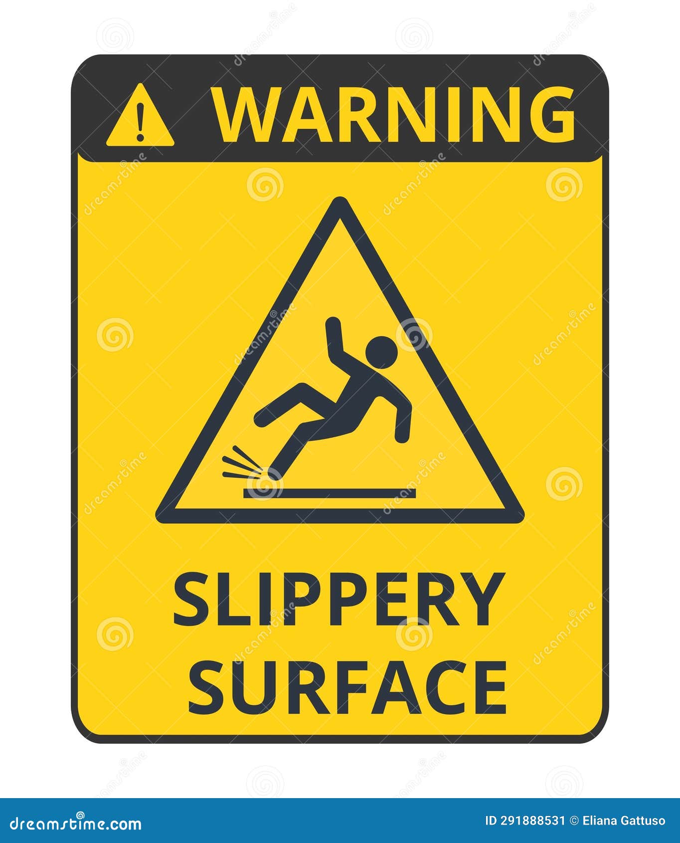 Slippery Surface Symbol stock vector. Illustration of flat - 291888531