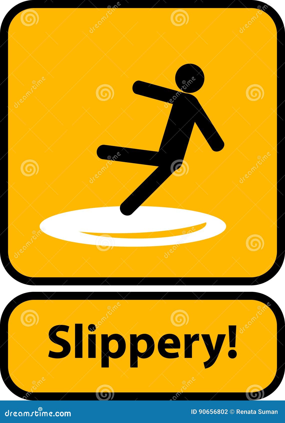 Slippery Steps Sign Cartoon Vector | CartoonDealer.com #2791553