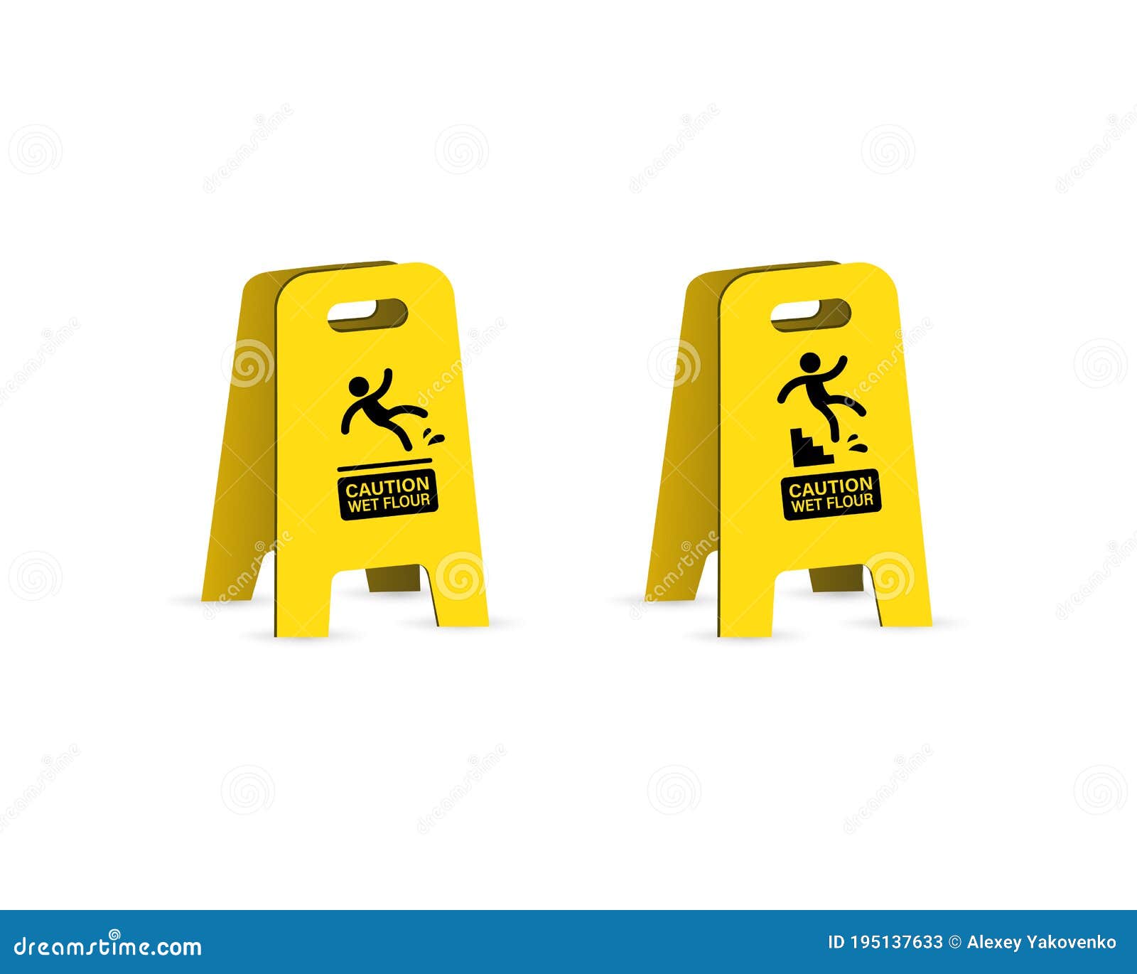 Falling Danger Sign On White Background. Fall Down Caution Hazard Icon ...