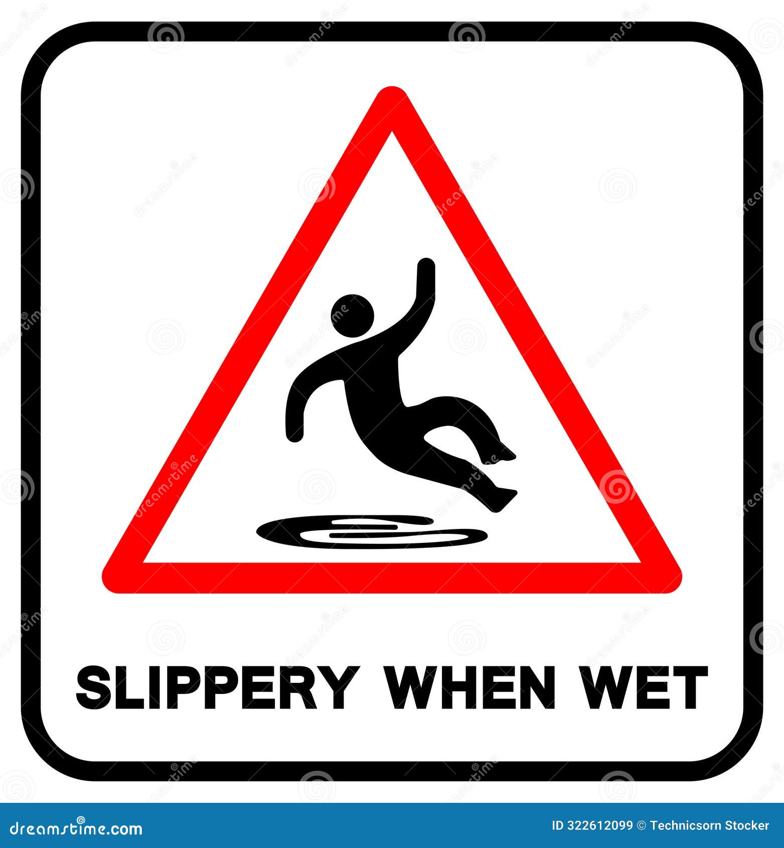 Slippery when Wet Symbol Sign,Vector Illustration, Isolate on White ...