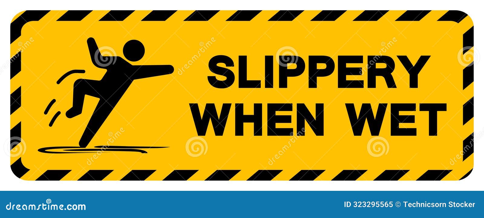 Slippery when Wet Symbol Sign,Vector Illustration, Isolate on White ...