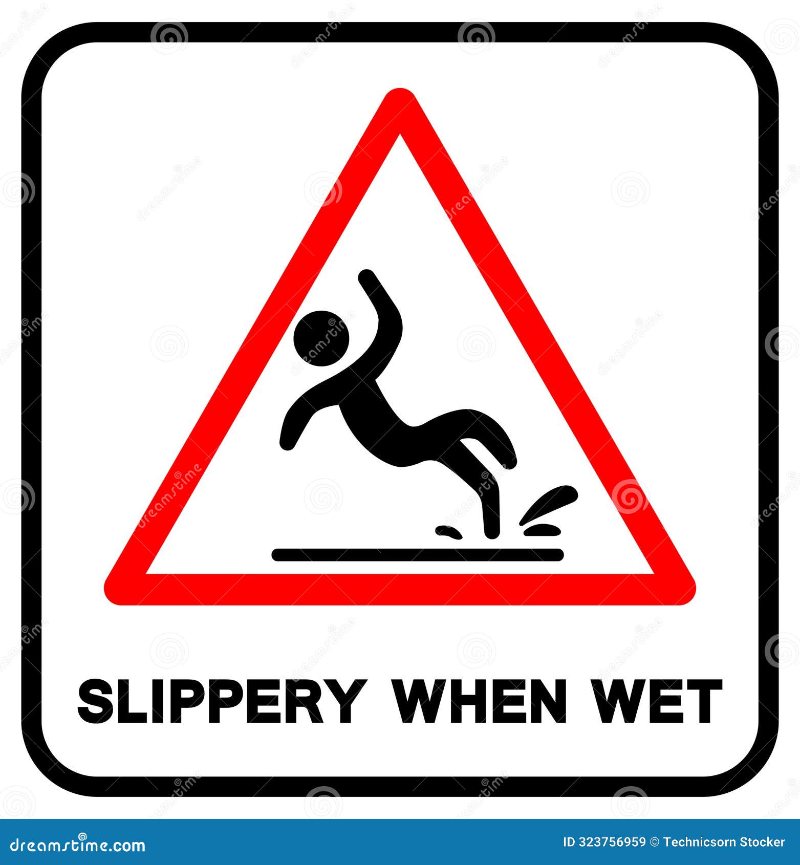 Slippery when Wet Symbol Sign,Vector Illustration, Isolate on White ...