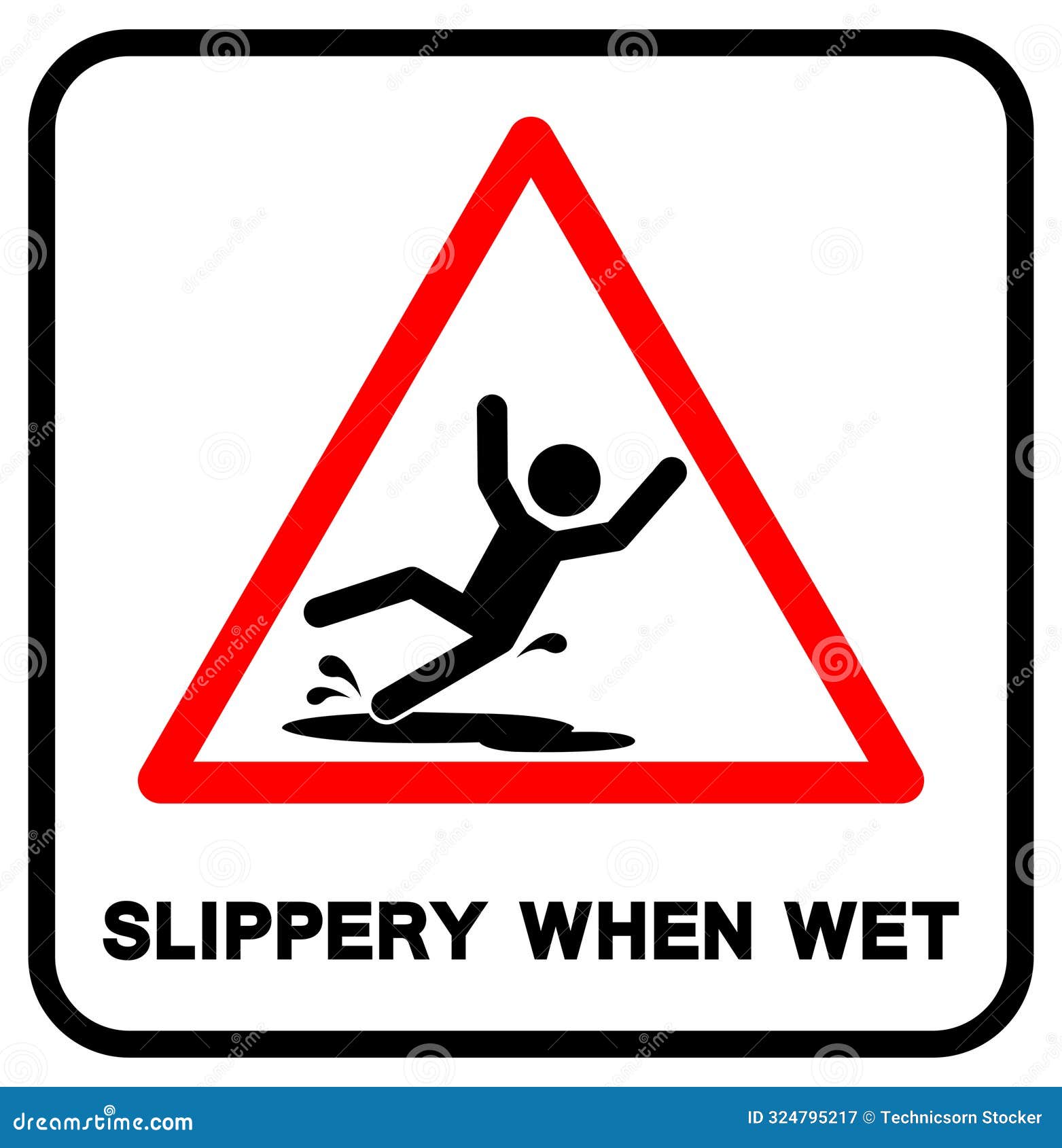 Slippery when Wet Symbol Sign,Vector Illustration, Isolate on White ...