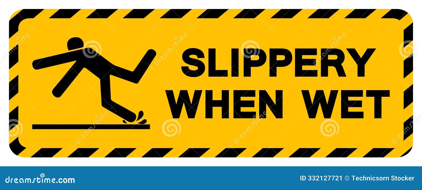 Slippery when Wet Symbol Sign,Vector Illustration, Isolate on White ...
