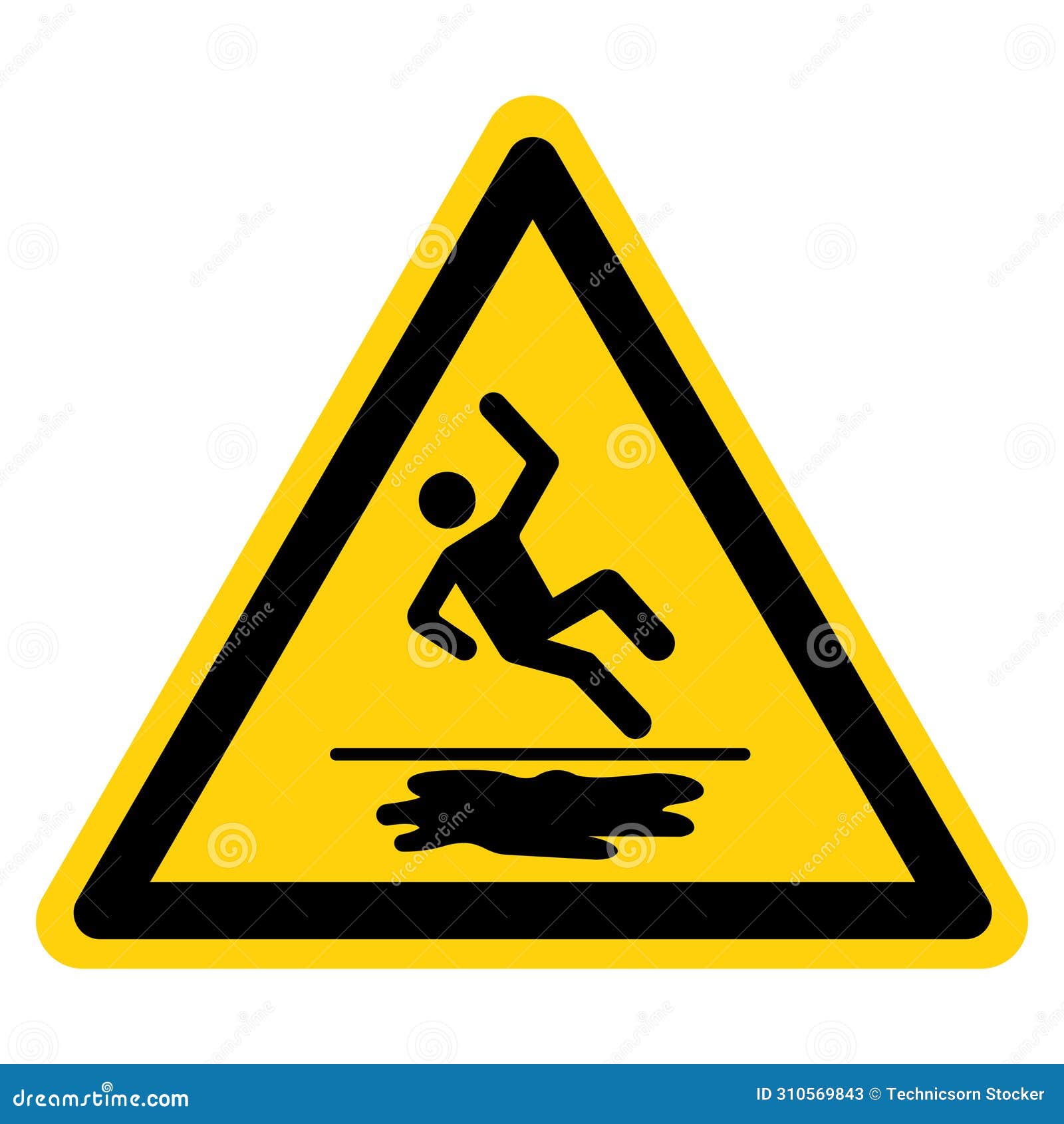 Slippery when Wet Symbol Sign,Vector Illustration, Isolated on White ...