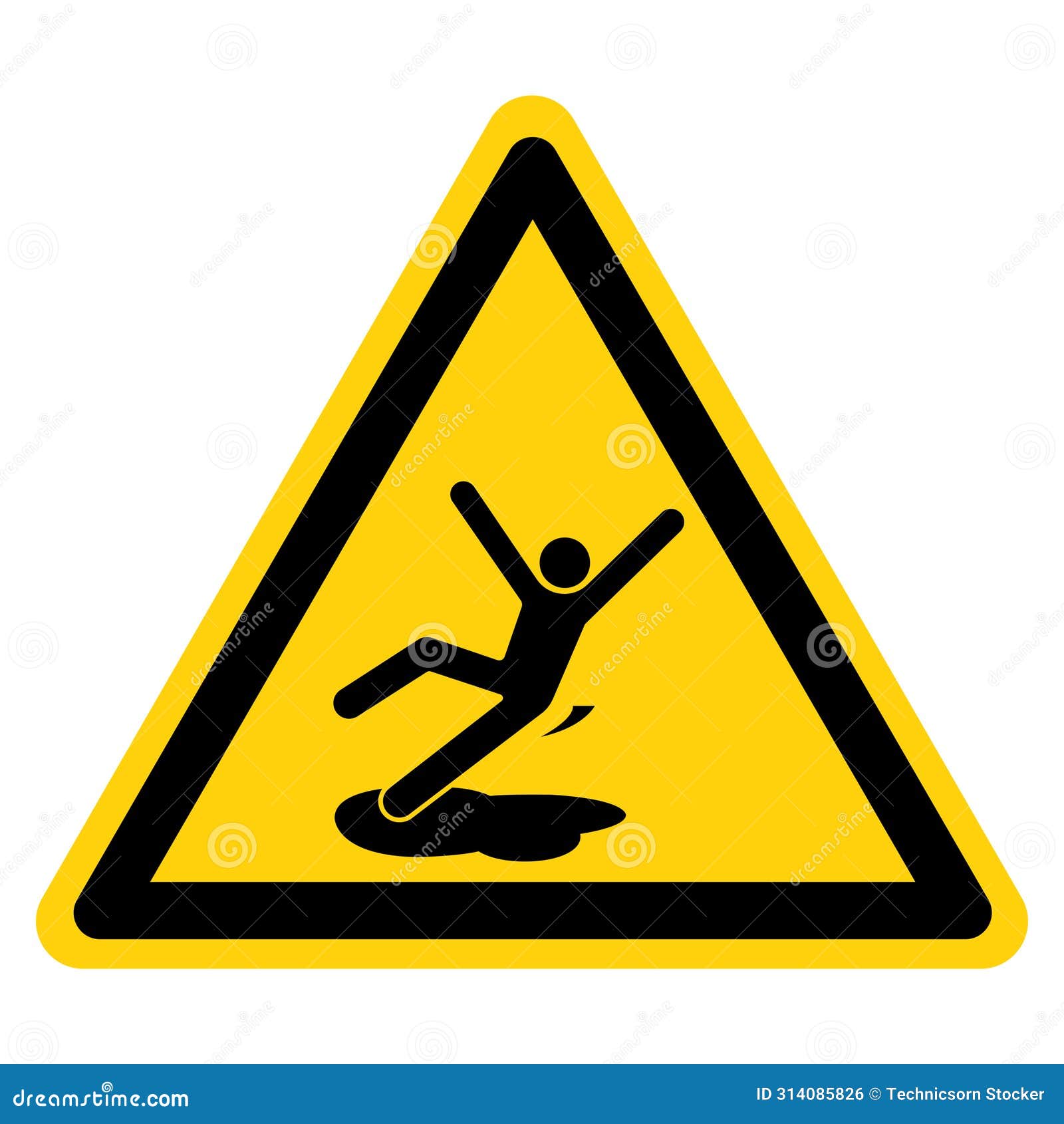 Slippery when Wet Symbol Sign,Vector Illustration, Isolated on White ...