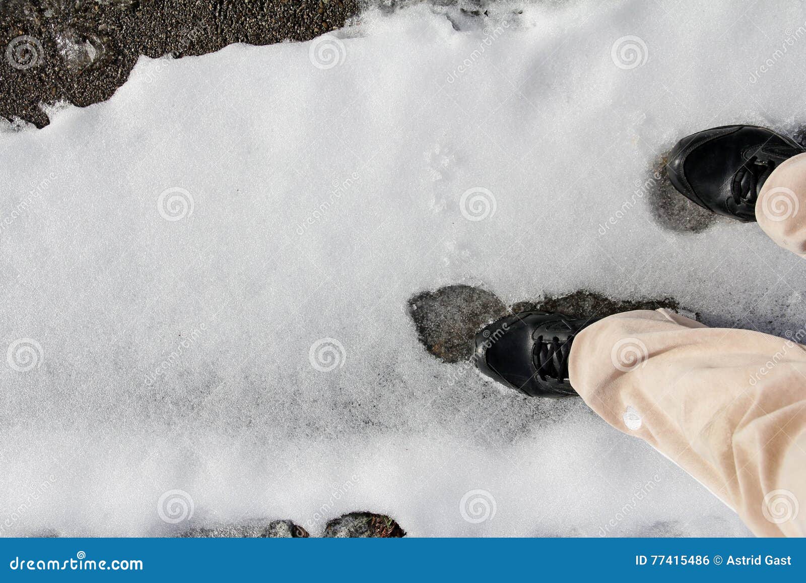 Slipping on Snow Slippery Road Stock Photo - Image of walk, smooth ...