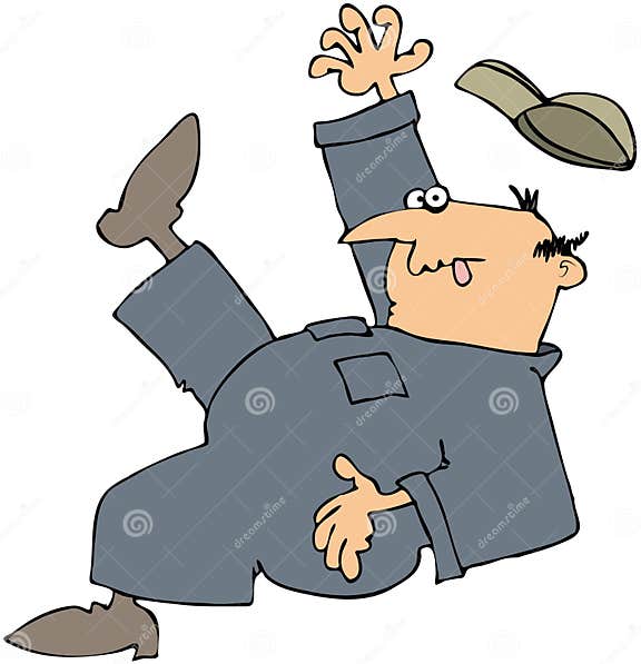 Slipping Worker stock illustration. Illustration of cartoon - 15368239