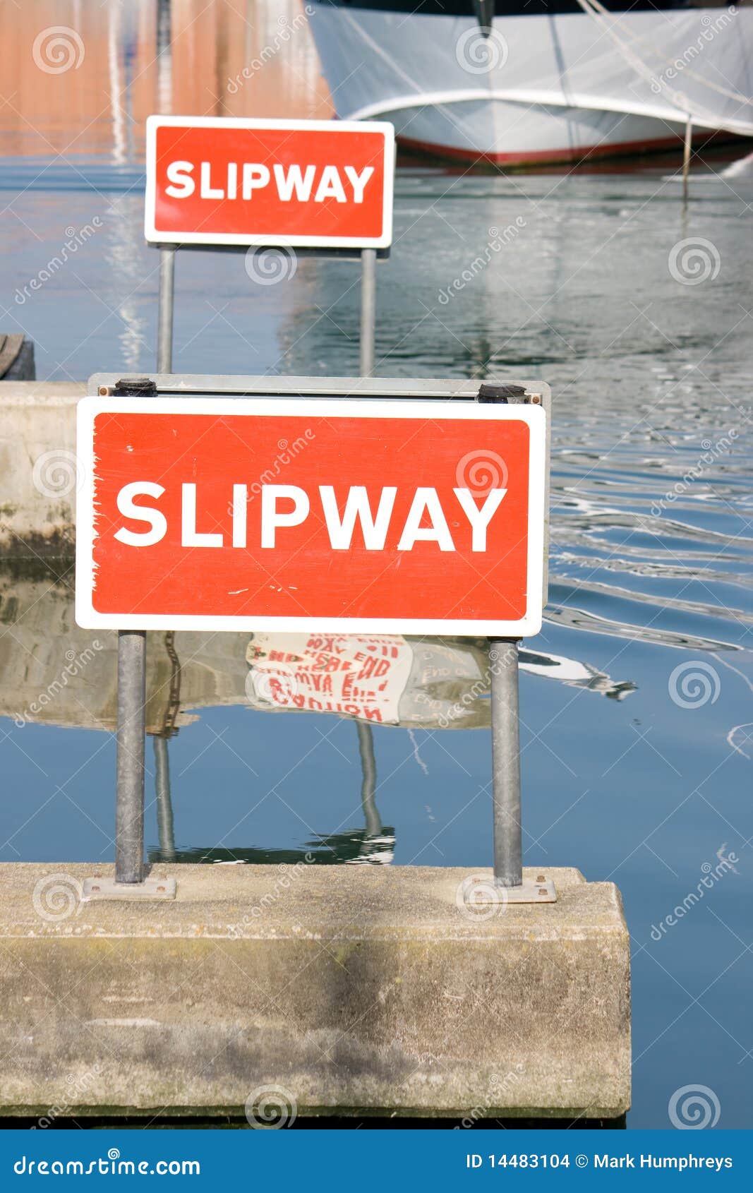 Slipway sign stock photo. Image of marina, reflection - 14483104