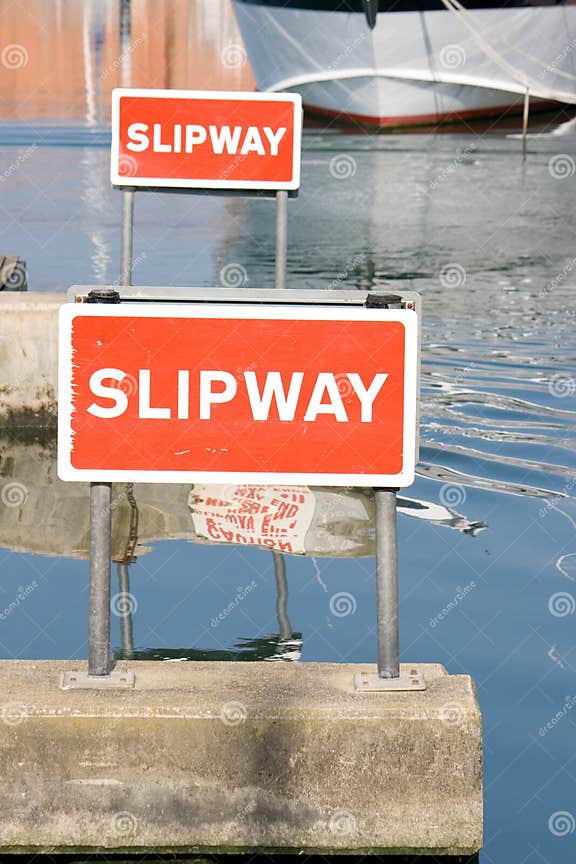 Slipway sign stock photo. Image of marina, reflection - 14483104