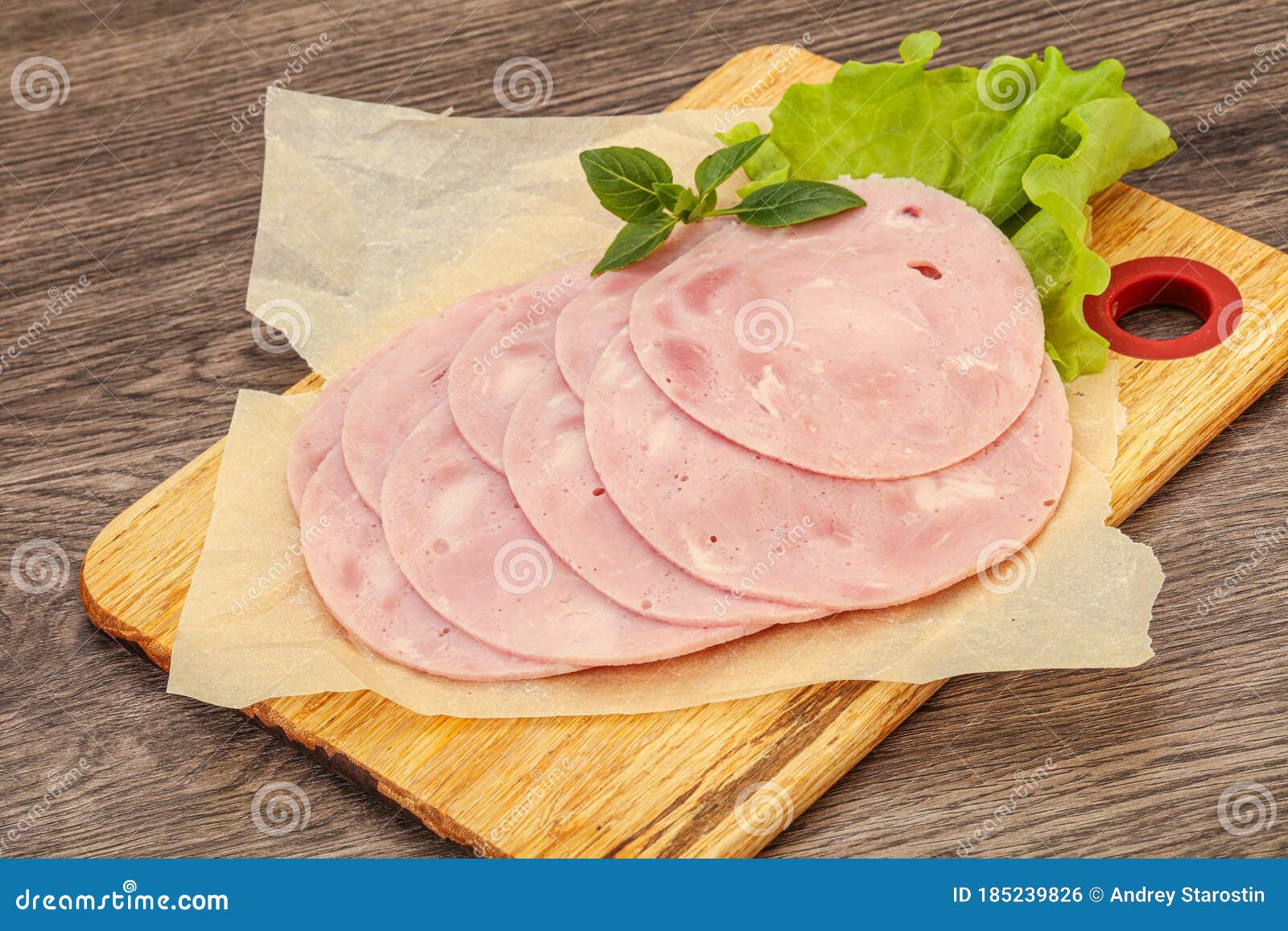 Slised Ham Snack Over Board Stock Photo - Image of delicious, healthy ...