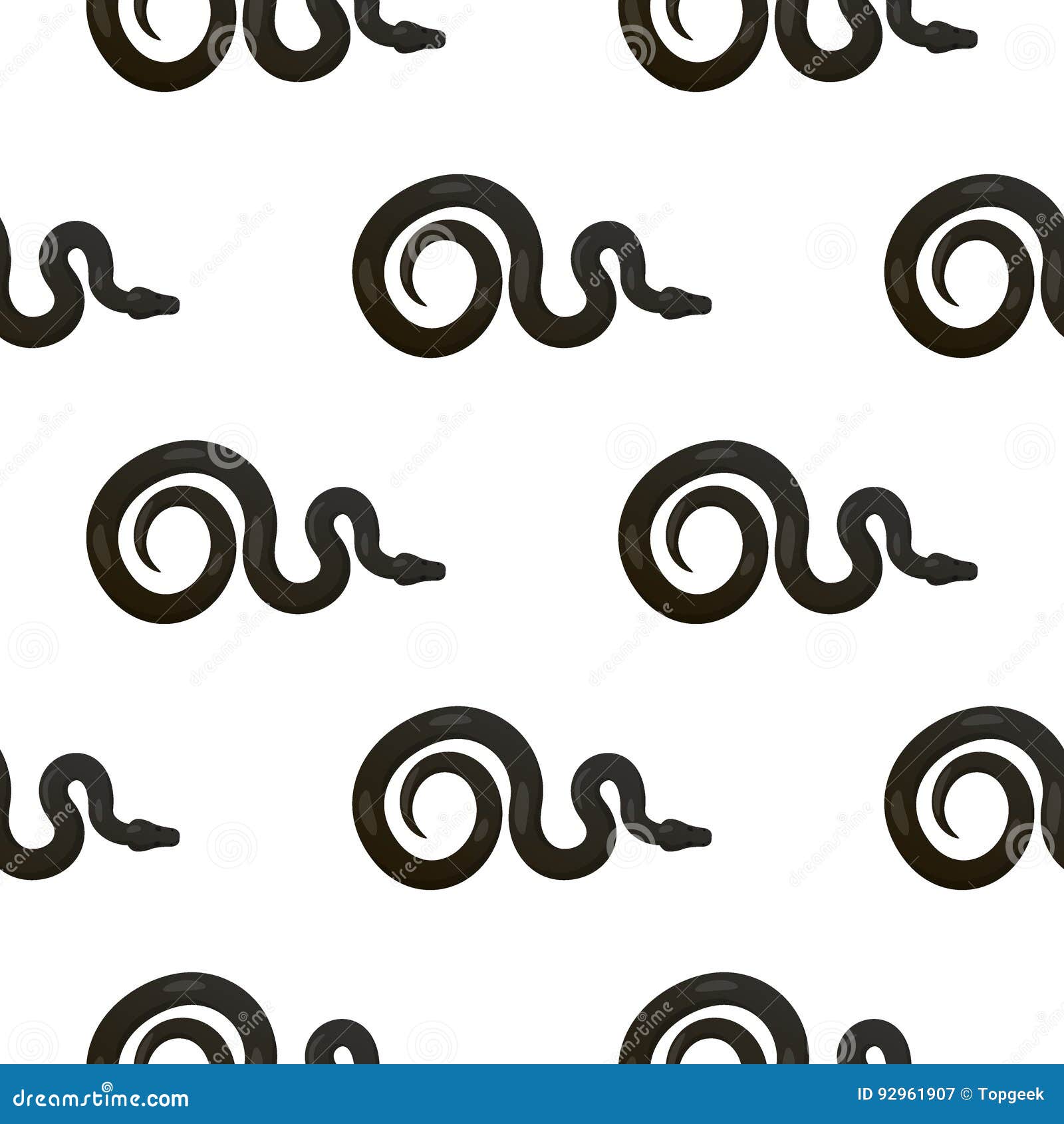 Slither Black Snake Seamless Pattern Vector Stock Vector - Illustration ...