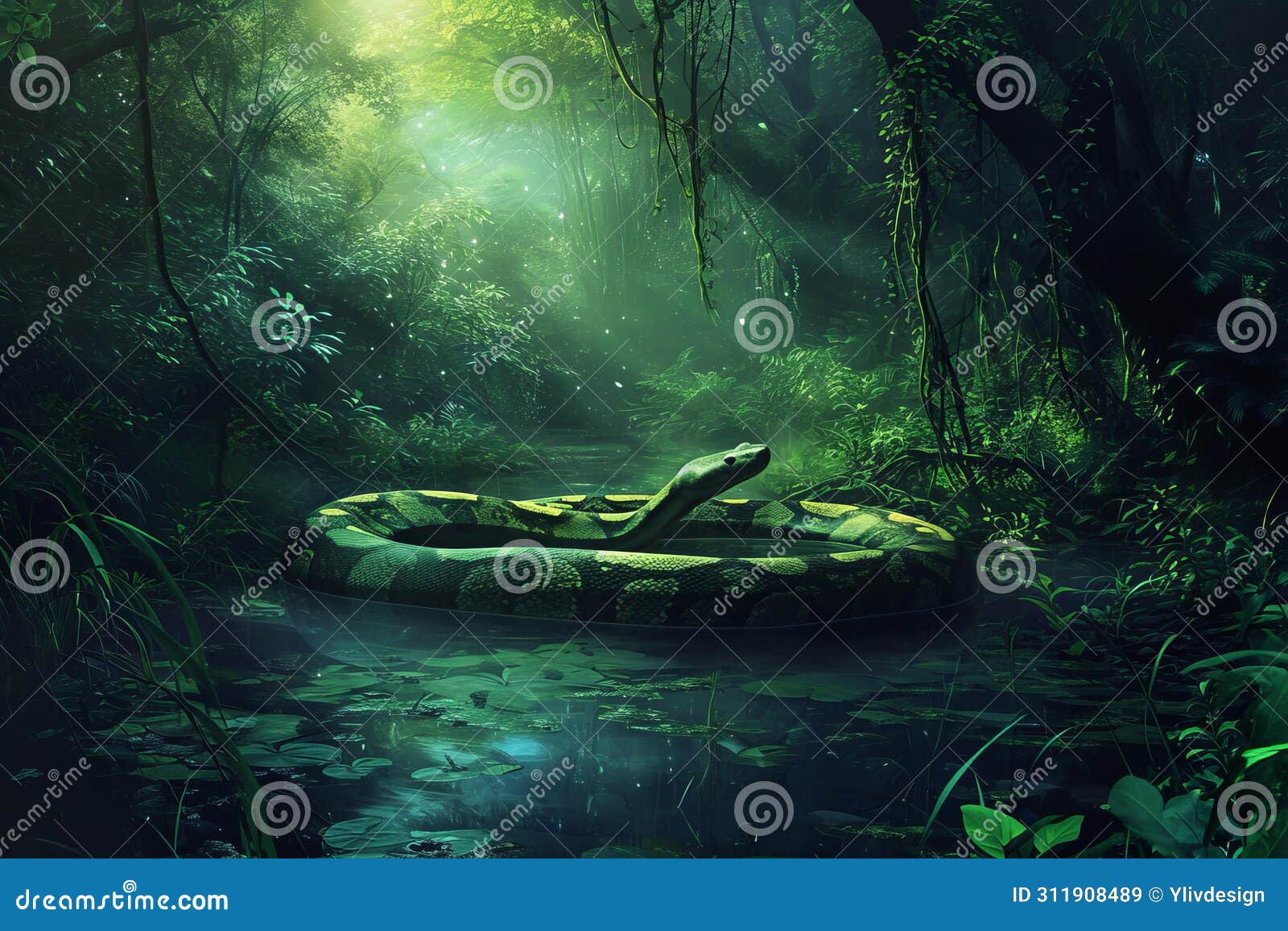 Slithering Anaconda Snake. Generate Ai Stock Image | CartoonDealer.com ... Slithering Anaconda Snake. Generate Ai Stock Image | CartoonDealer.com ...