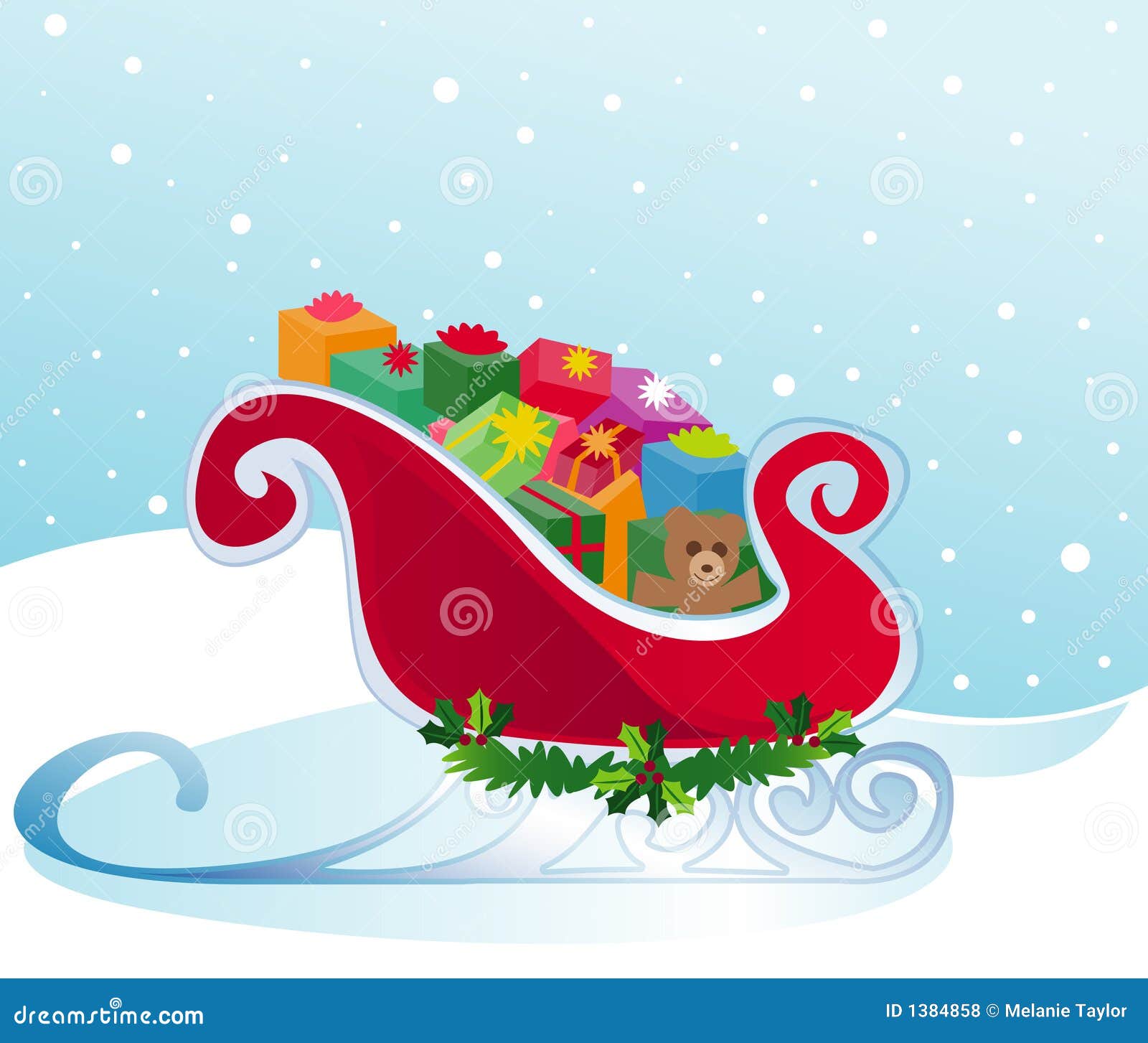 Slitta della Santa illustrazione vettoriale. Illustrazione di bianco ...