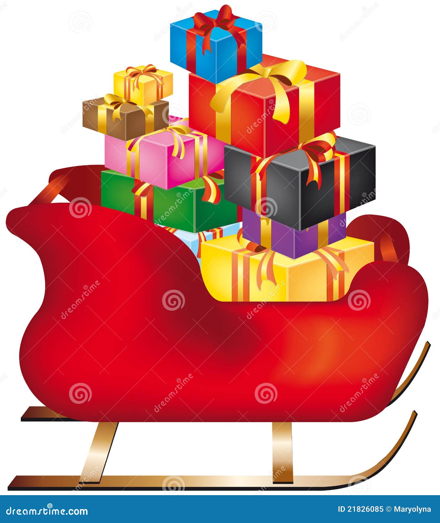 Slitta di natale illustrazione vettoriale. Illustrazione di regalo ...