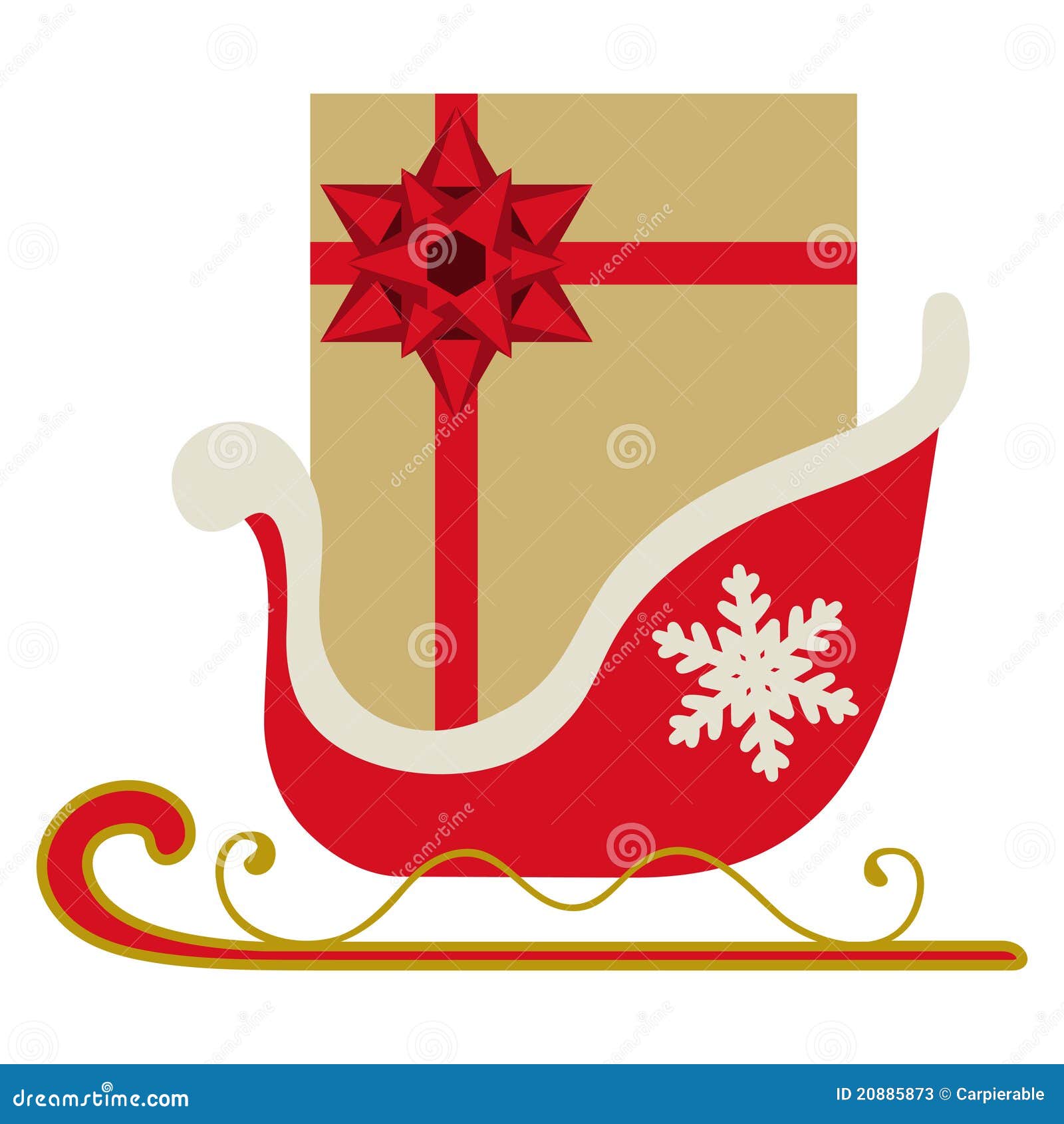 Slitta Di Natale Con Il Regalo Illustrazione Vettoriale - Illustrazione ...