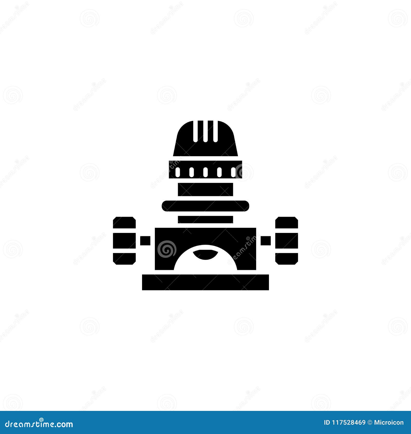 Slitting Machine Black Icon Concept. Slitting Machine Flat Vector ...