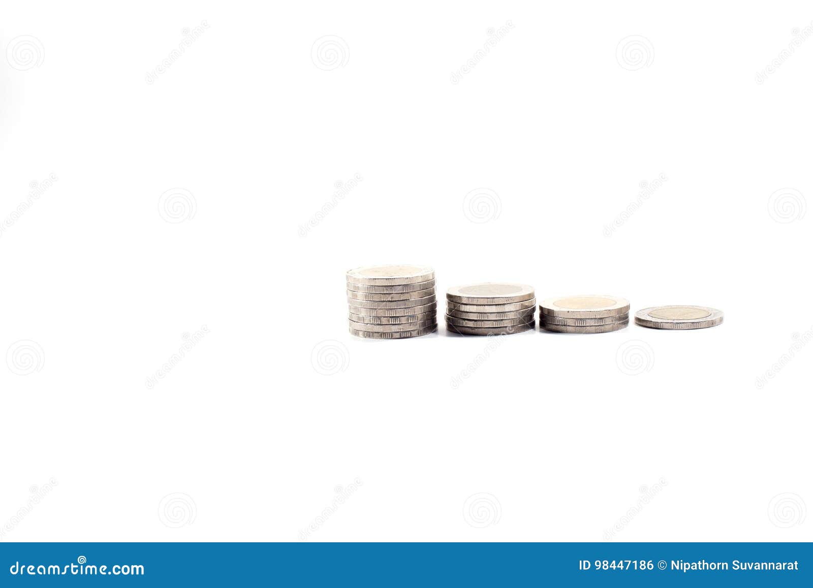 Sliver Coin Stack is Growing Stock Photo - Image of coins, banking ...