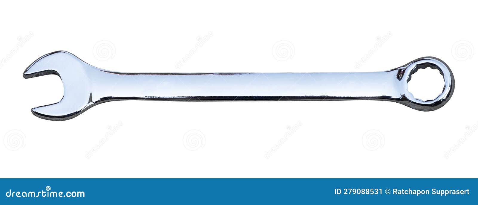Sliver Shiny Wrench Isolated on White Background with Clipping Path ...