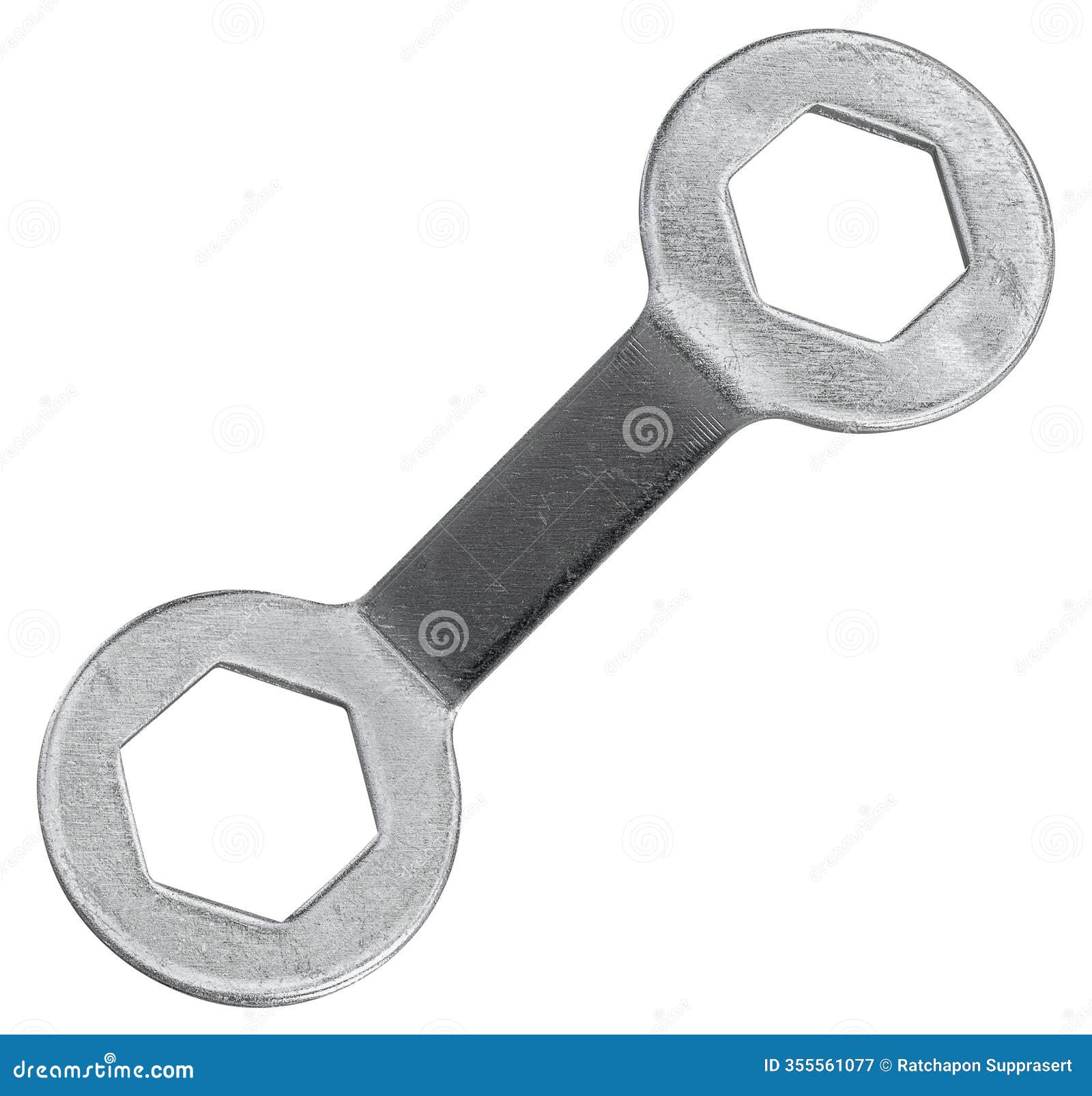 Sliver Shiny Wrench Isolated on White Background with Clipping Path ...