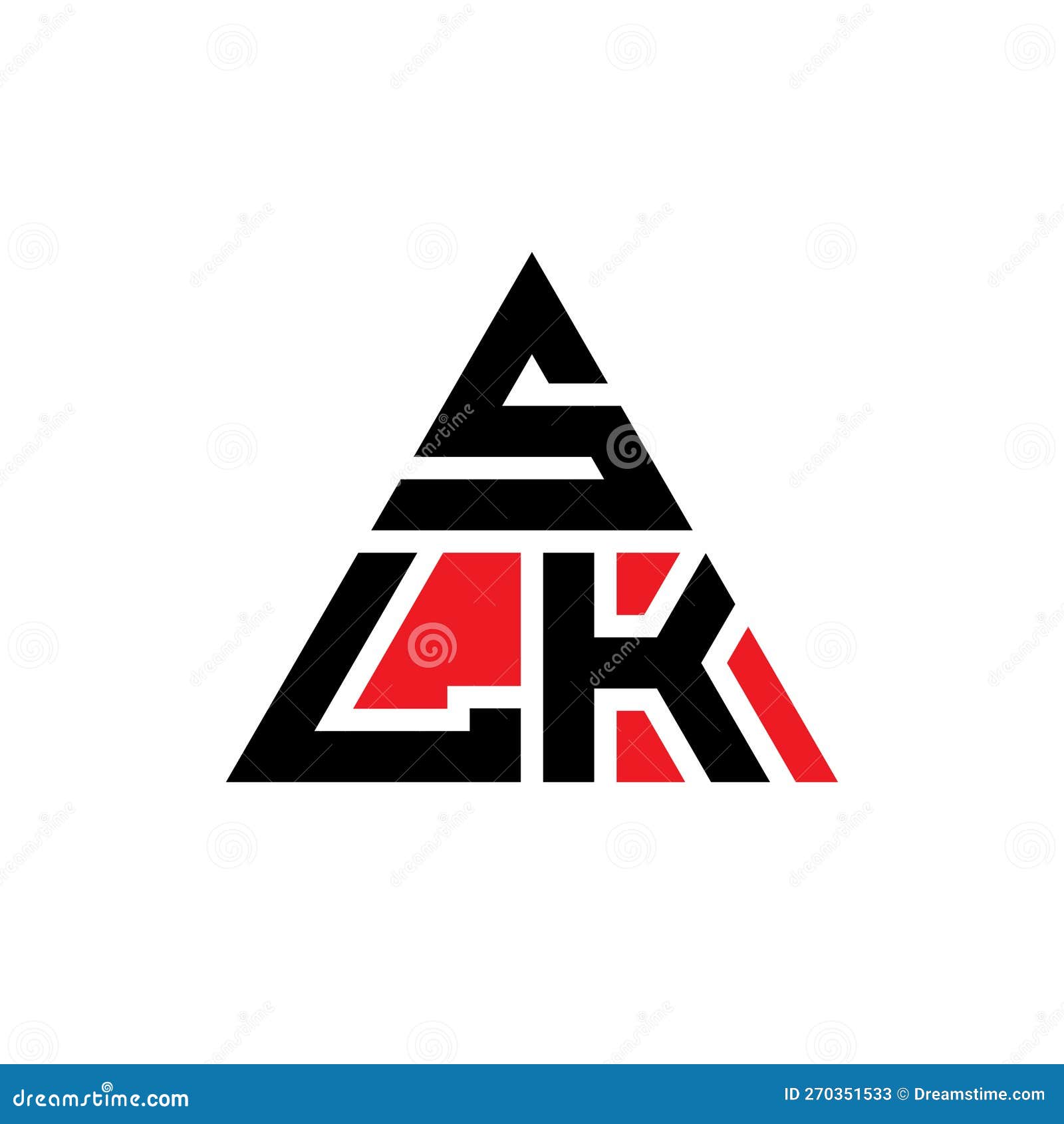 SLK Triangle Letter Logo Design with Triangle Shape. SLK Triangle Logo ...
