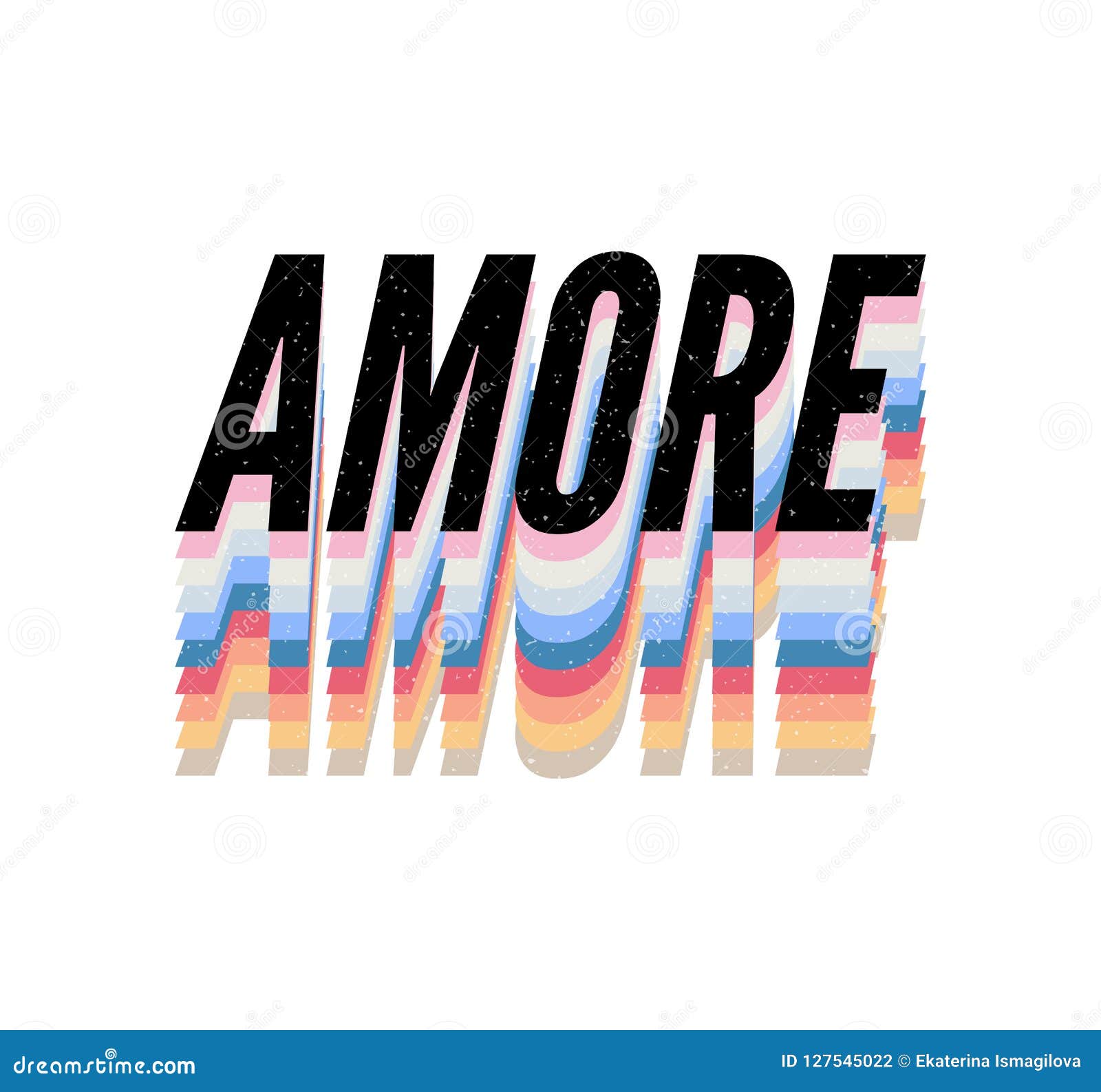 Slogan Amore Phrase Graphic Vector Print Fashion Lettering Calligraphy Stock Illustration