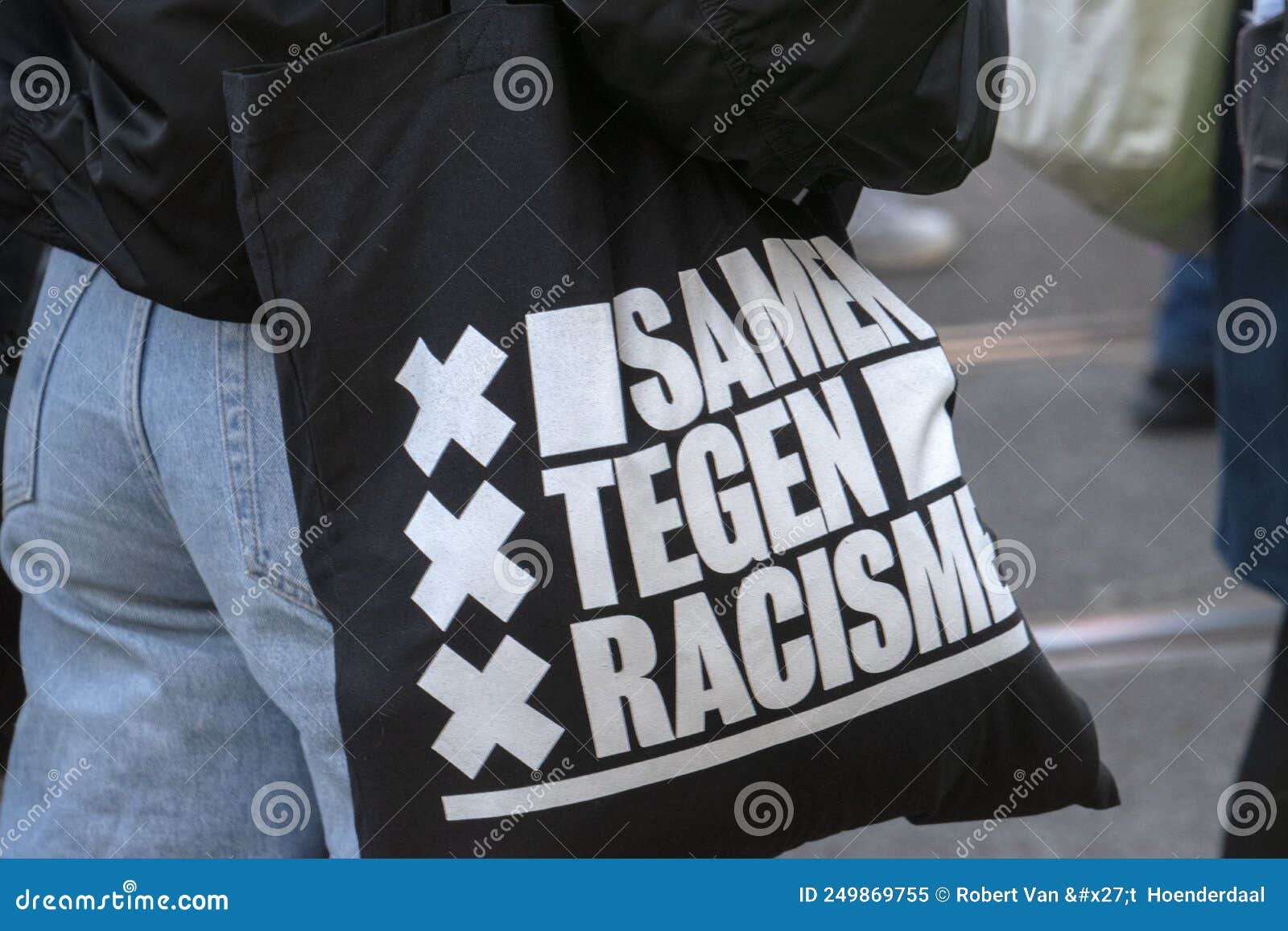 Slogan on a Bag Samen Tegen Racisme at Amsterdam the Netherlands 19-3 ...
