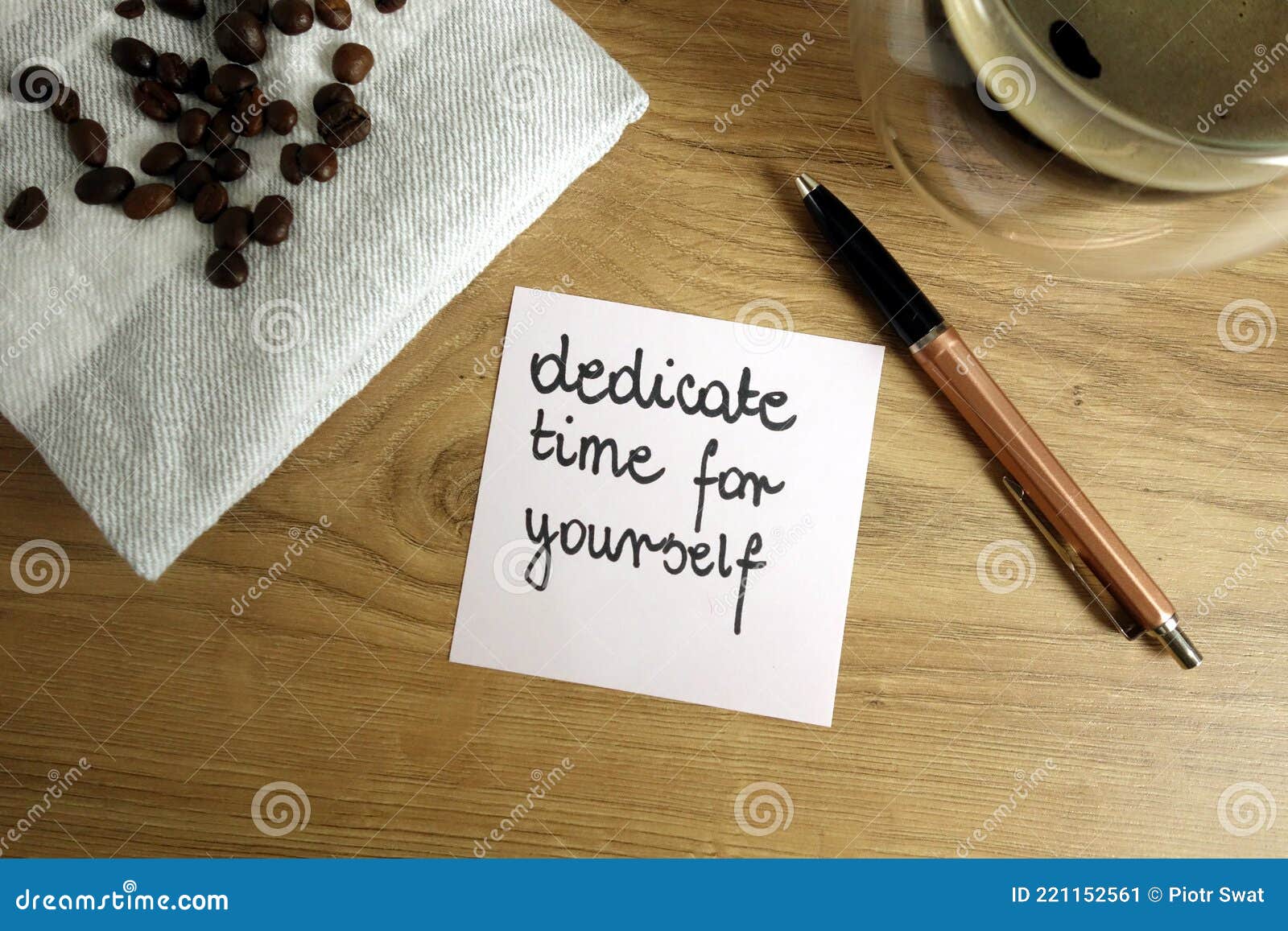 Slogan Dedicate Time for Yourself Handwritten on Sticky Note Stock ...