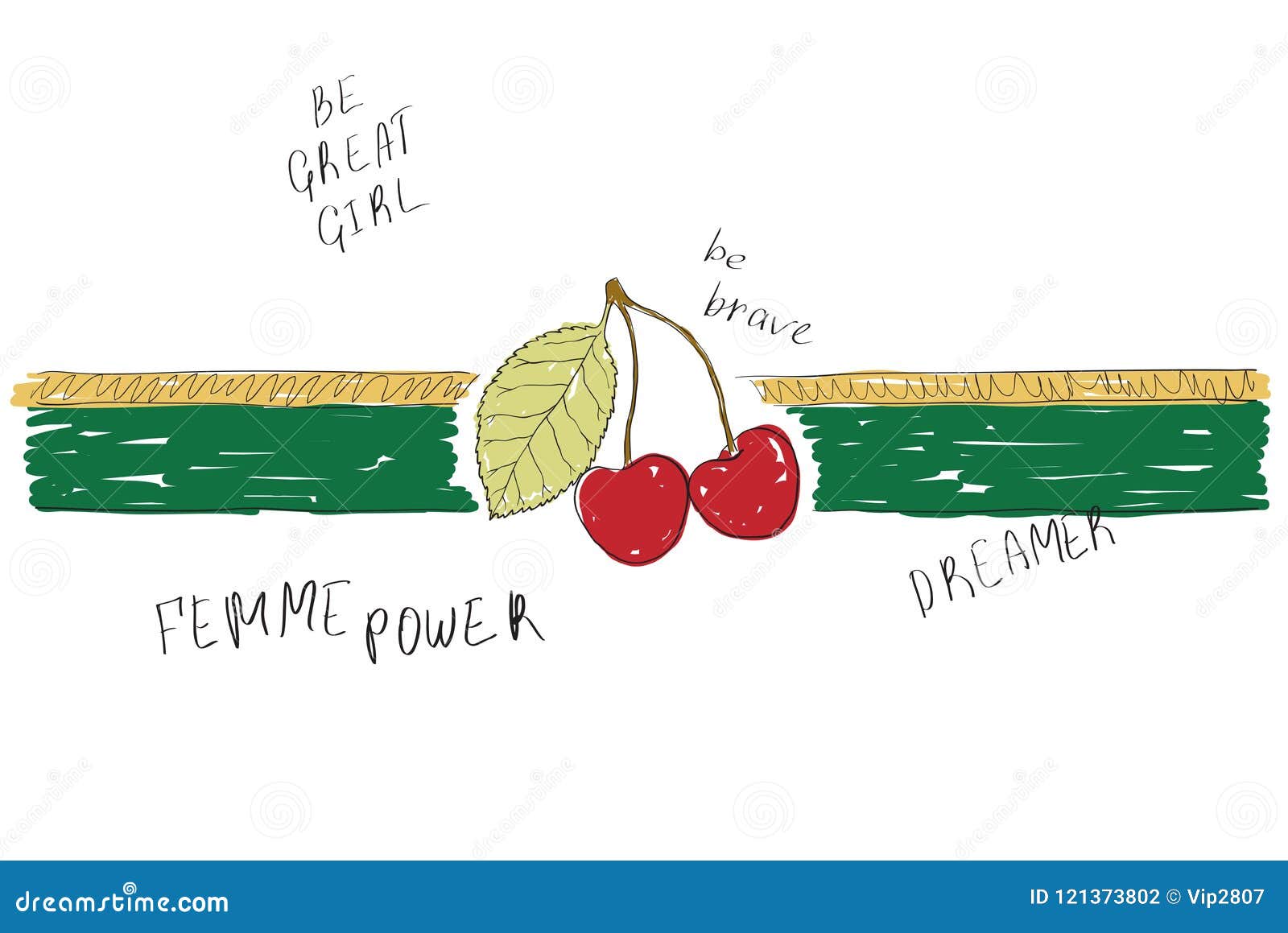 Slogan Graphic with Vector a Cherry Illustration, for T-shirt Prints ...