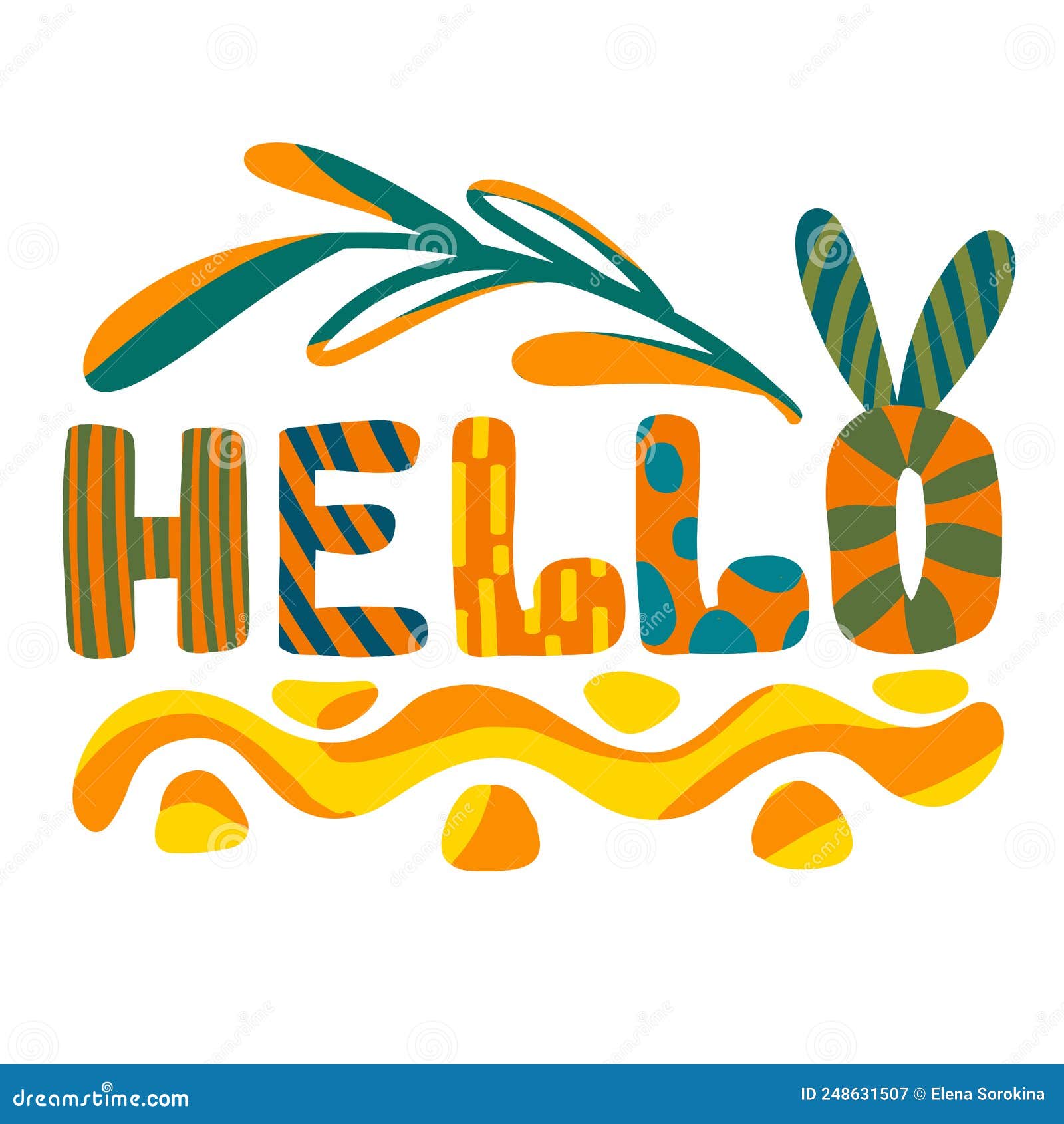 Slogan Hello. World Hello Day Sign Stock Vector - Illustration of happy ...